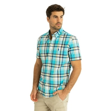 Coevals Club Men's Summer Short Sleeve Casual Western Solid Plain Snap ...