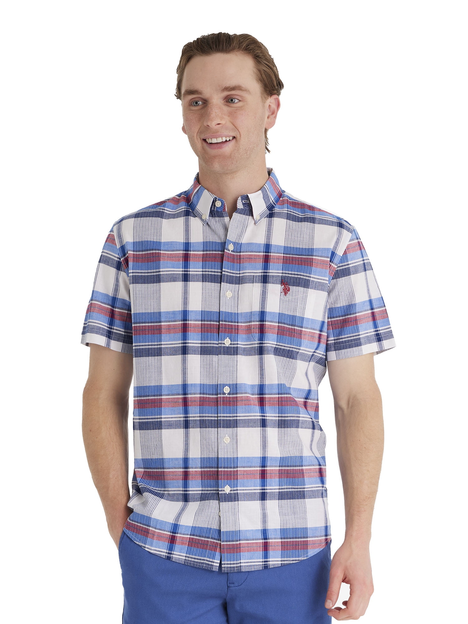U.S. Polo Assn. Men's Short Sleeve Buttondown Shirt - Walmart.com