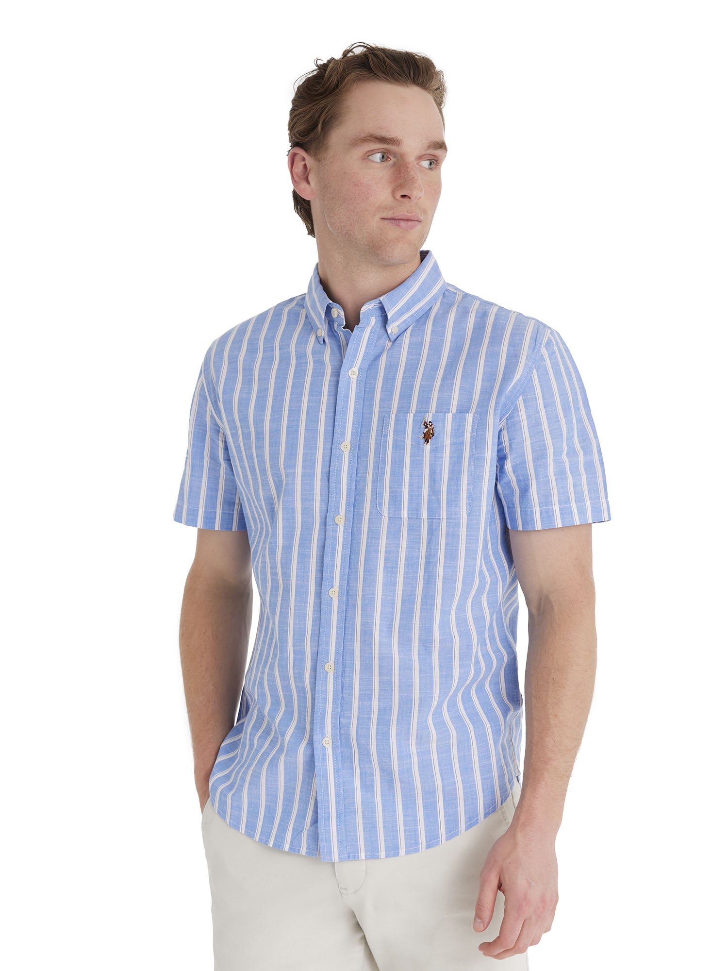U.S. Polo Assn. Men's Short Sleeve Buttondown Shirt - Walmart.com