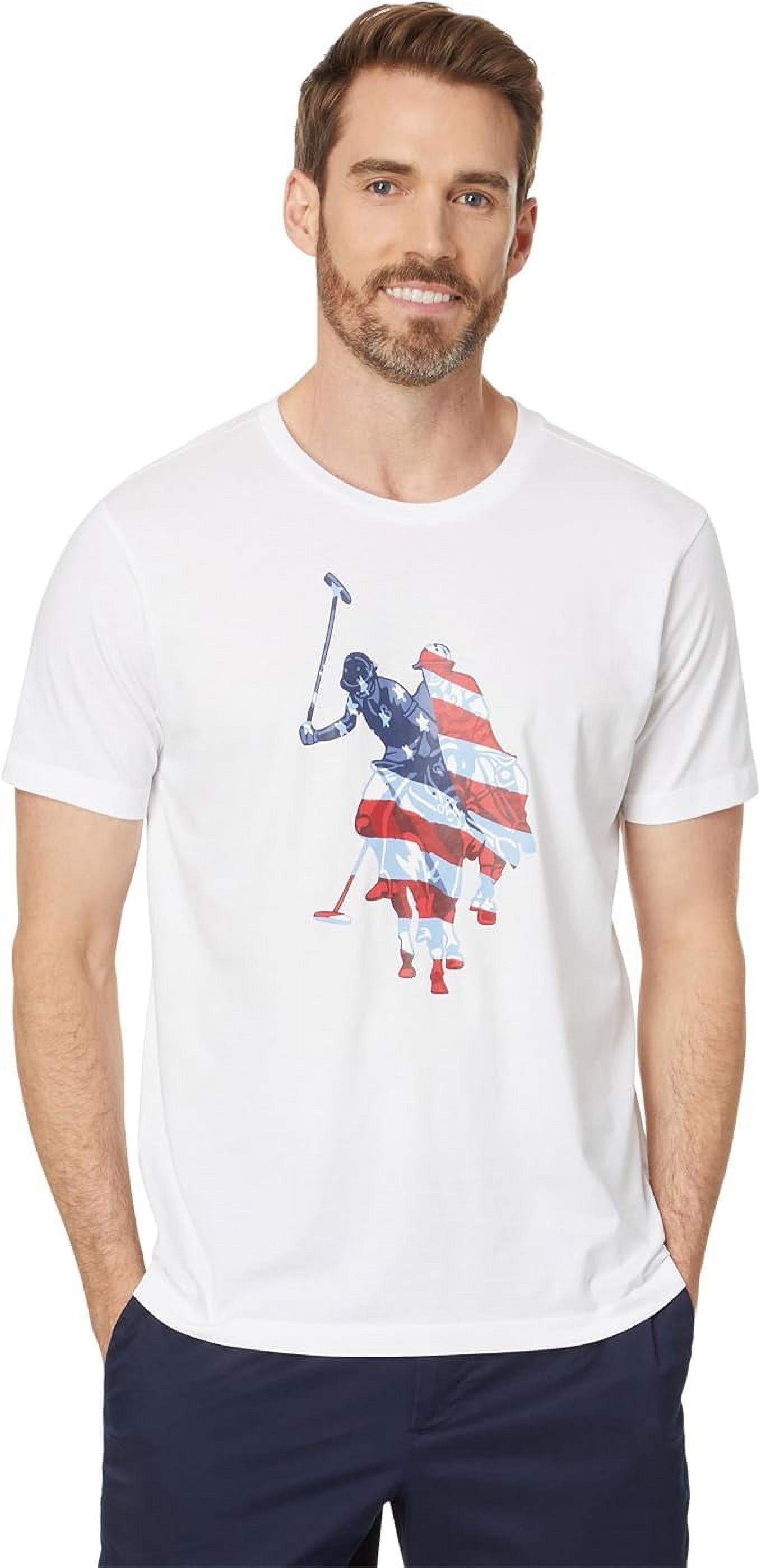 U.S. Polo Assn. Men's Short Sleeve Graphic Print Flag DHM Crew Neck ...