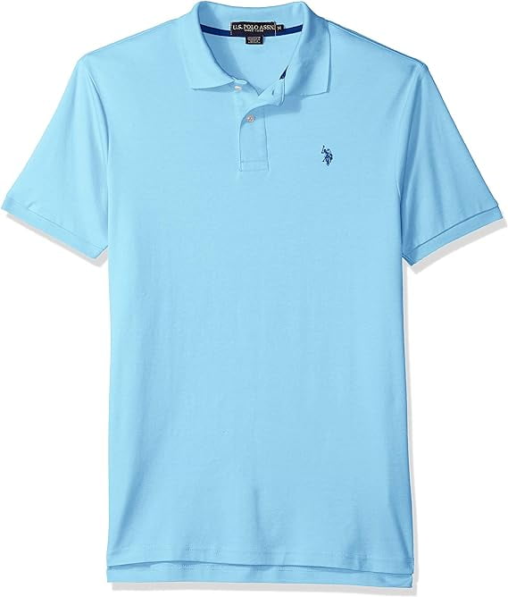U.S. Polo Assn. Men's Short Sleeve Interlock Polo Shirt, Horizon Blue ...