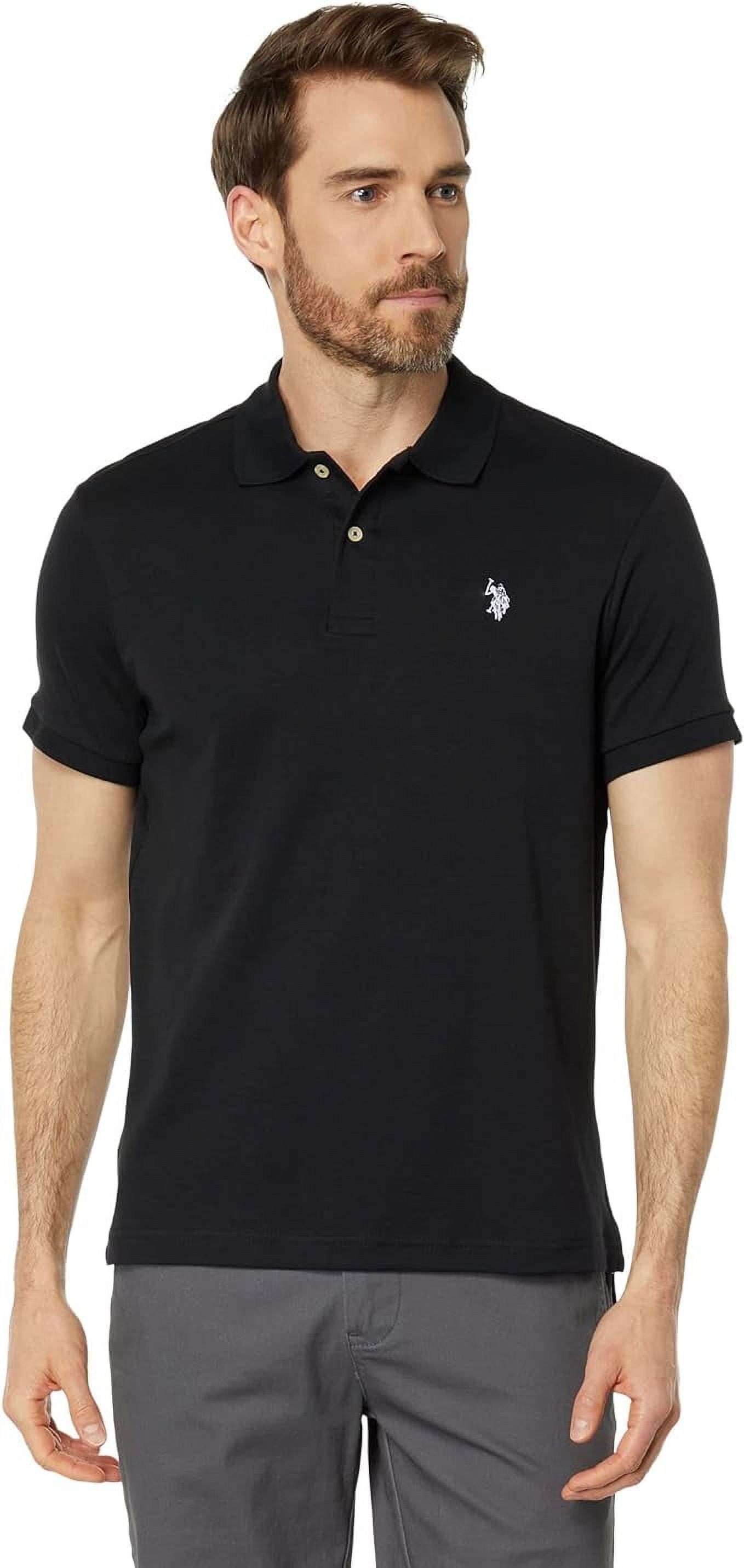 U.S. Polo Assn. Men's Slim Fit Interlock Polo Shirt, Black, Small ...