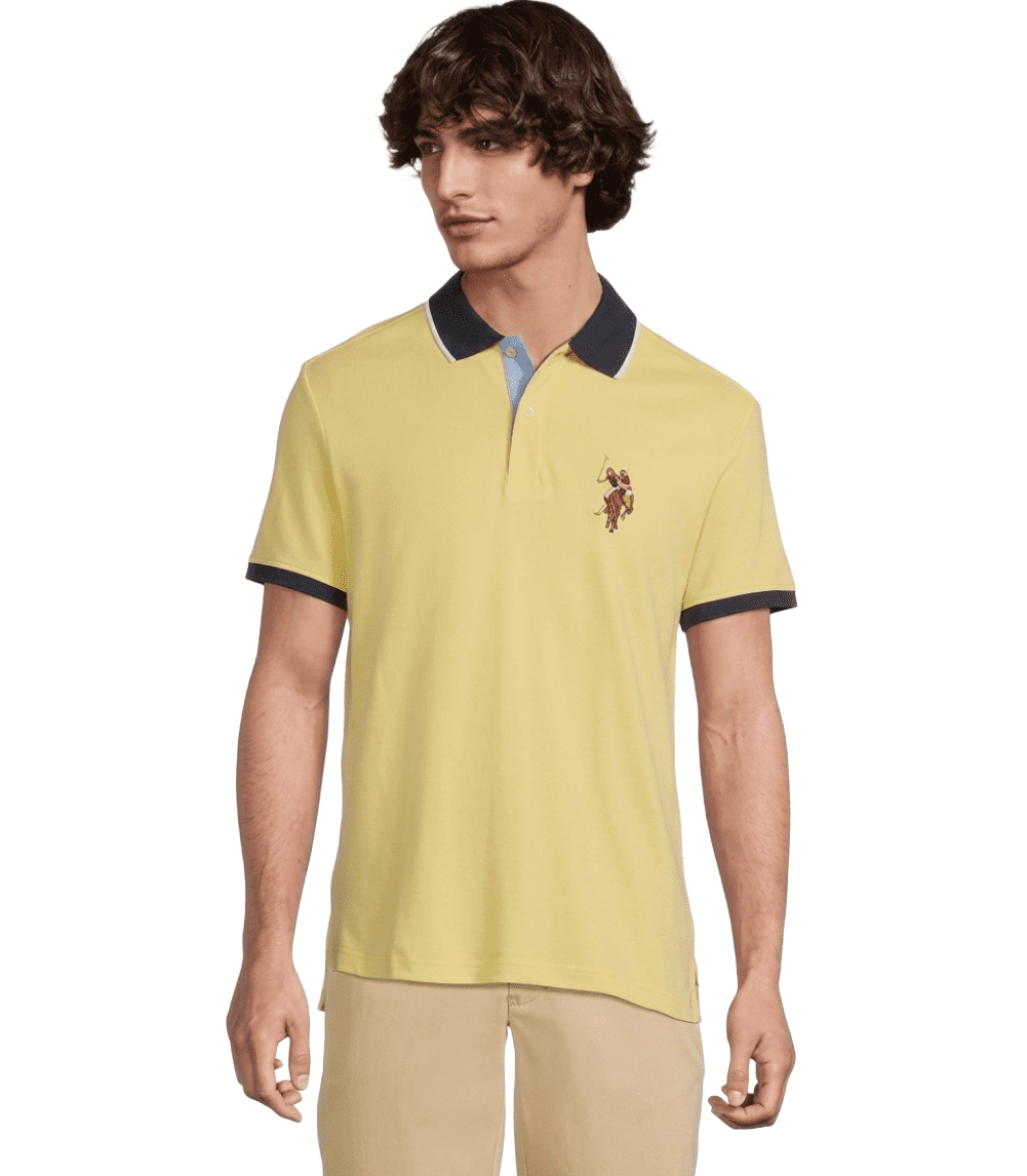 U.S. Polo Assn. Men's Slim Fit Multicolor Interlock Polo Shirt with Big ...
