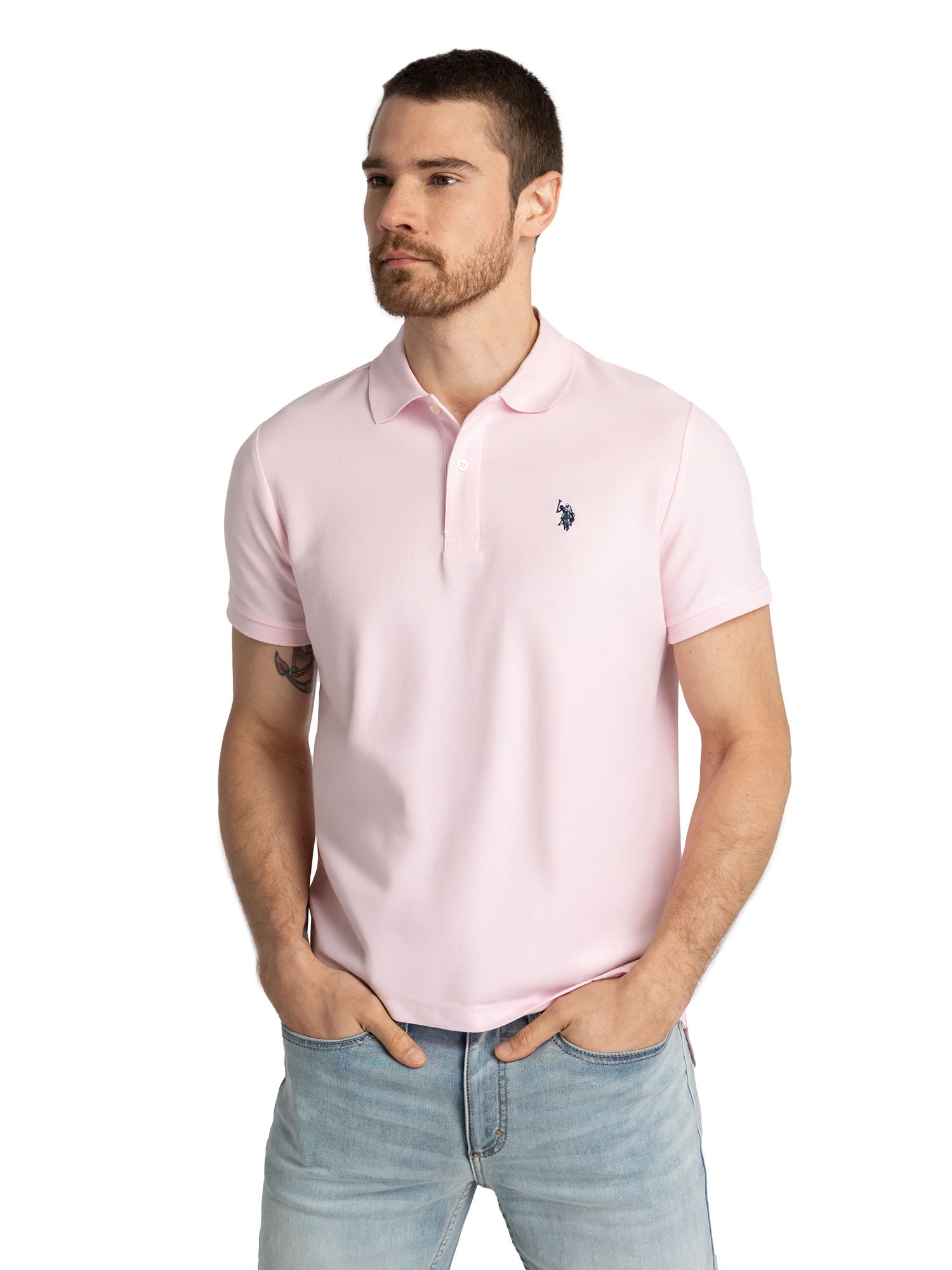 U.S. Polo Assn. Men's Slim Fit Cotton Pique Polo Shirt with Collar and ...