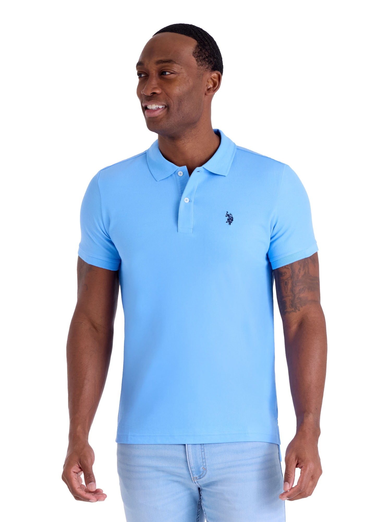 U.S. Polo Assn. Men's Slim Fit Pique Polo Shirt - Walmart.com