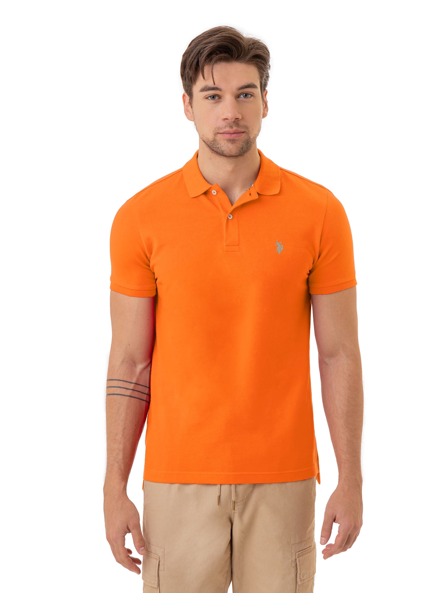 U.S. Polo Assn. Men's Slim Fit Pique Polo Shirt - Walmart.com