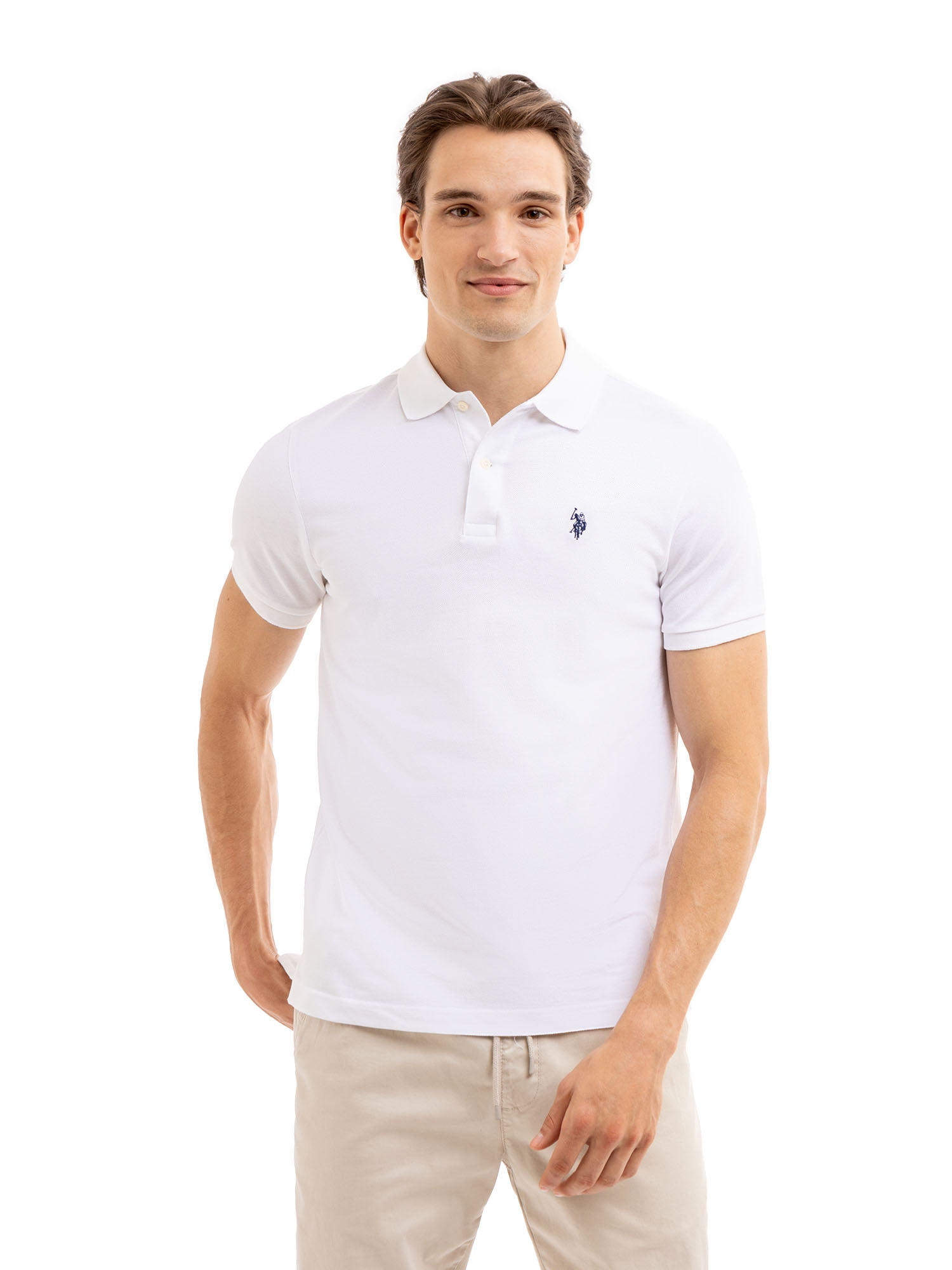 U.S. Polo Assn. Men's Slim Fit Pique Polo Shirt - Walmart.com