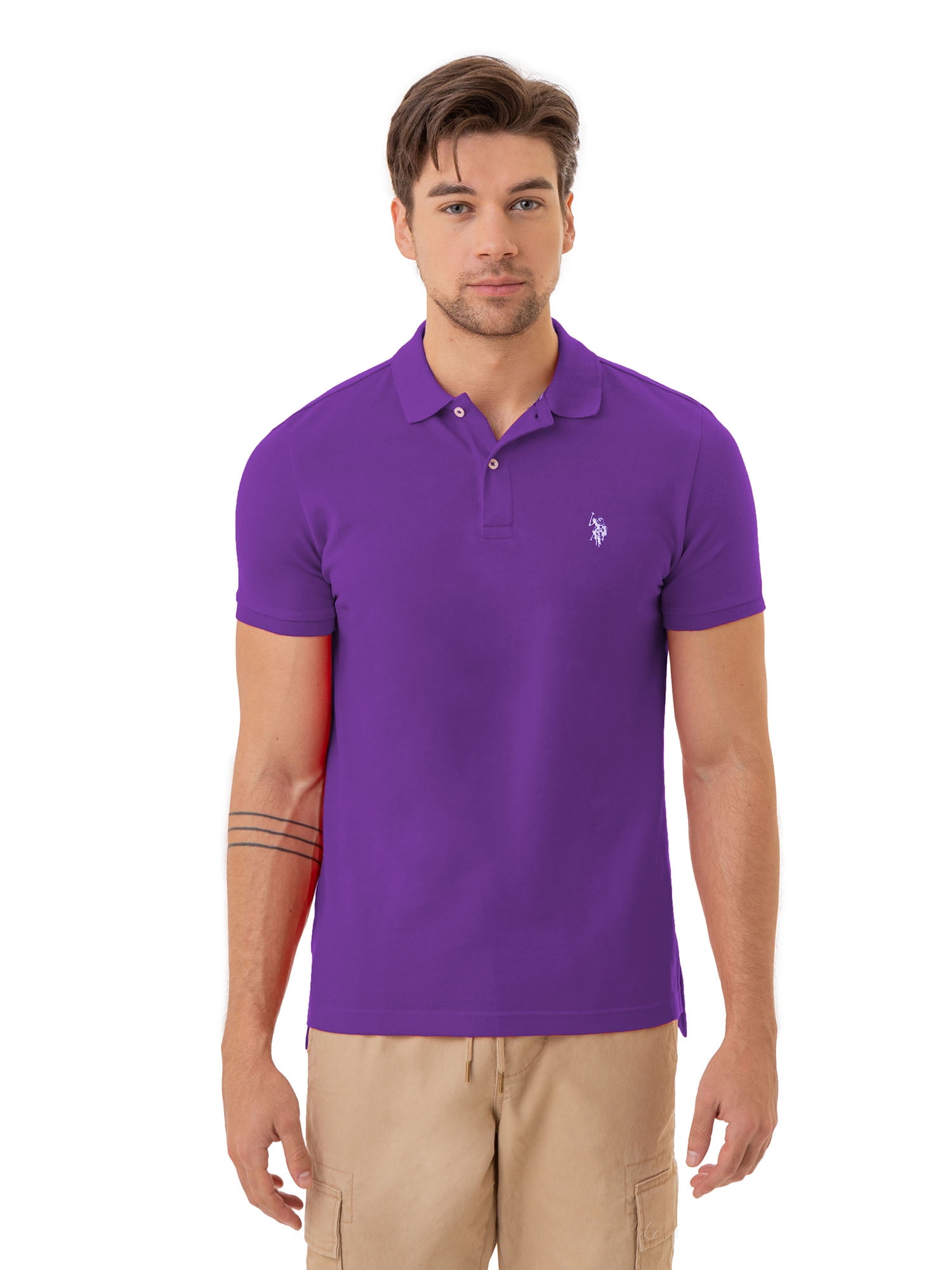 U.S. Polo Assn. Men's Slim Fit Pique Polo Shirt - Walmart.com