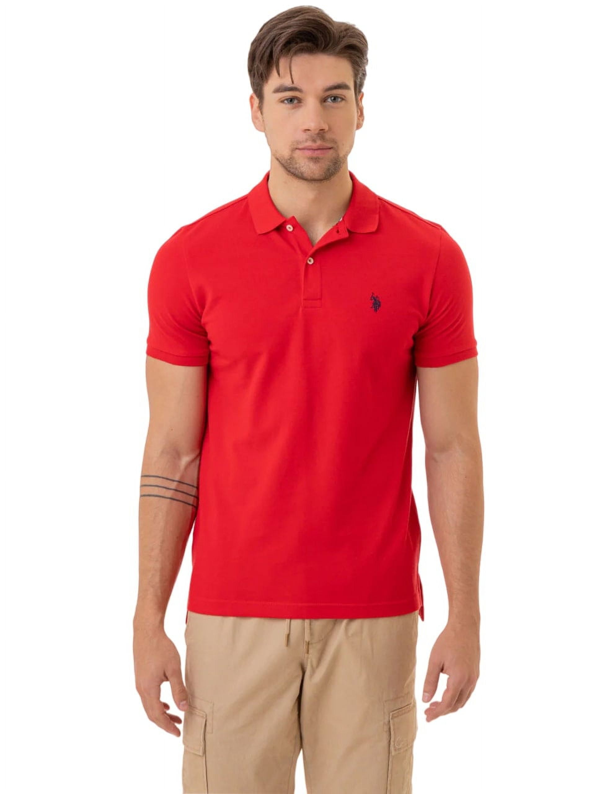 U.S. Polo Assn. Men's Slim Fit Pique Polo Shirt - Walmart.com