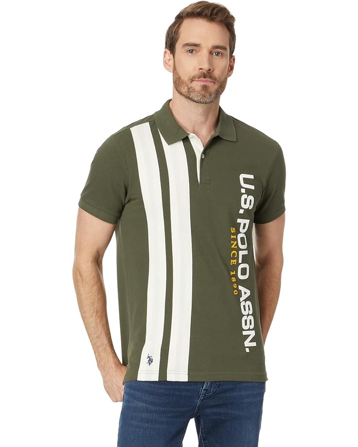 U.S. Polo Assn. Men's Slim Fit Short Sleeve Color Block Pique Polo ...