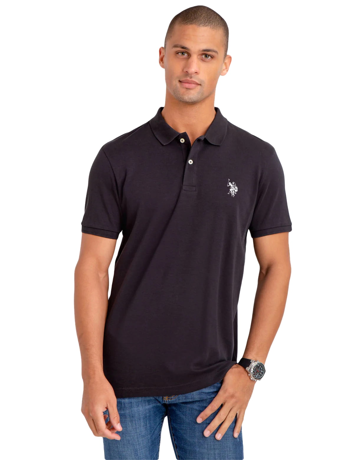 U.S. Polo Assn. Men's Solid Interlock Polo Shirt BKLG-XL - Walmart.com