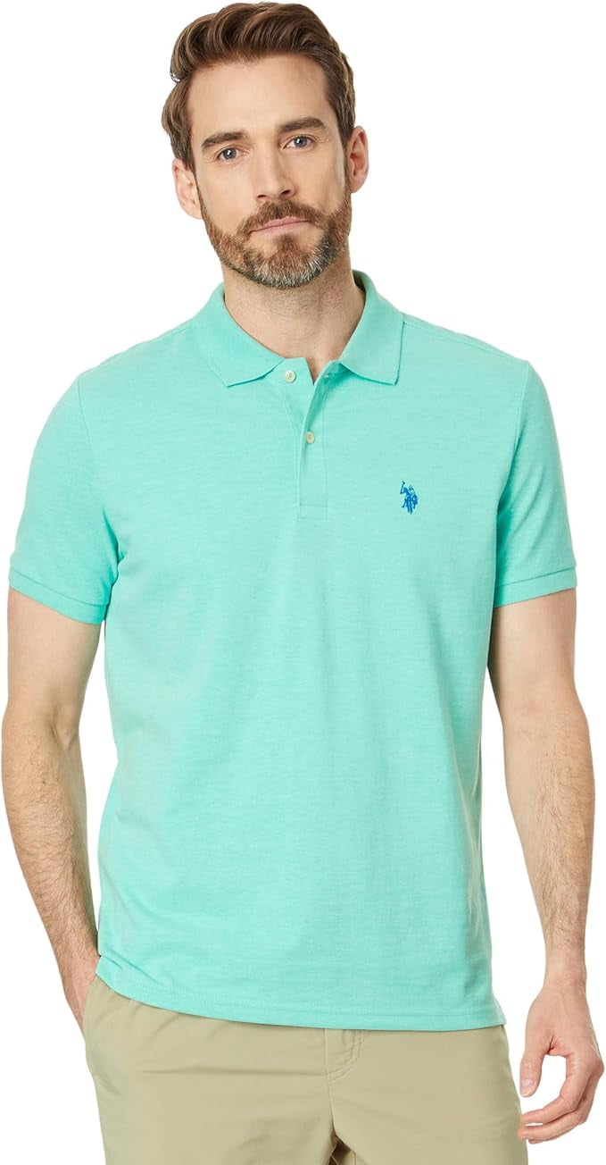 U.S. Polo Assn. Men's Solid Pique Polo With Small Pony Polo Shirt, Jade ...