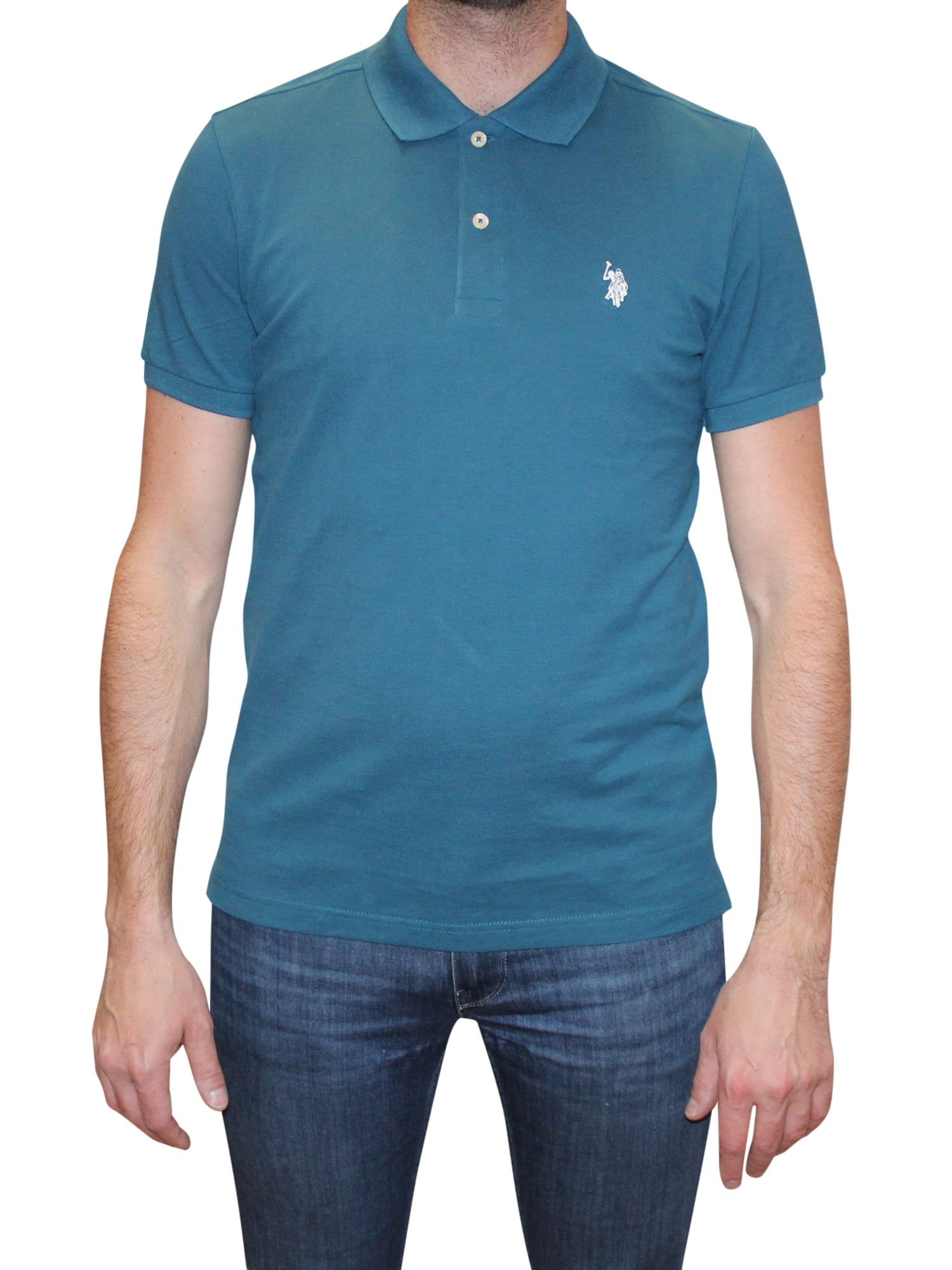 U.S. Polo Assn. Men's Solid Pique Polo With Small Pony Polo Shirt, Teal ...