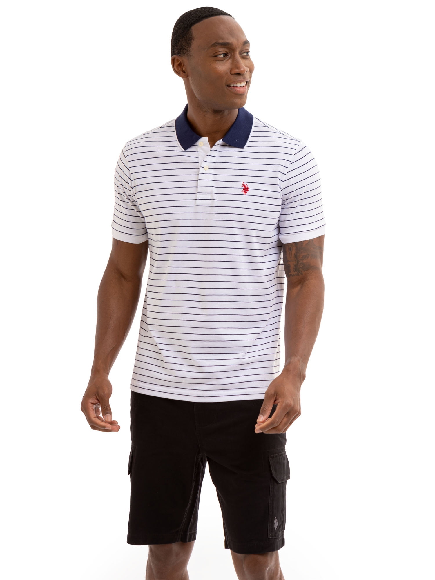 U.S. Polo Assn. Men's Stripe Jersey Polo Shirt - Walmart.com