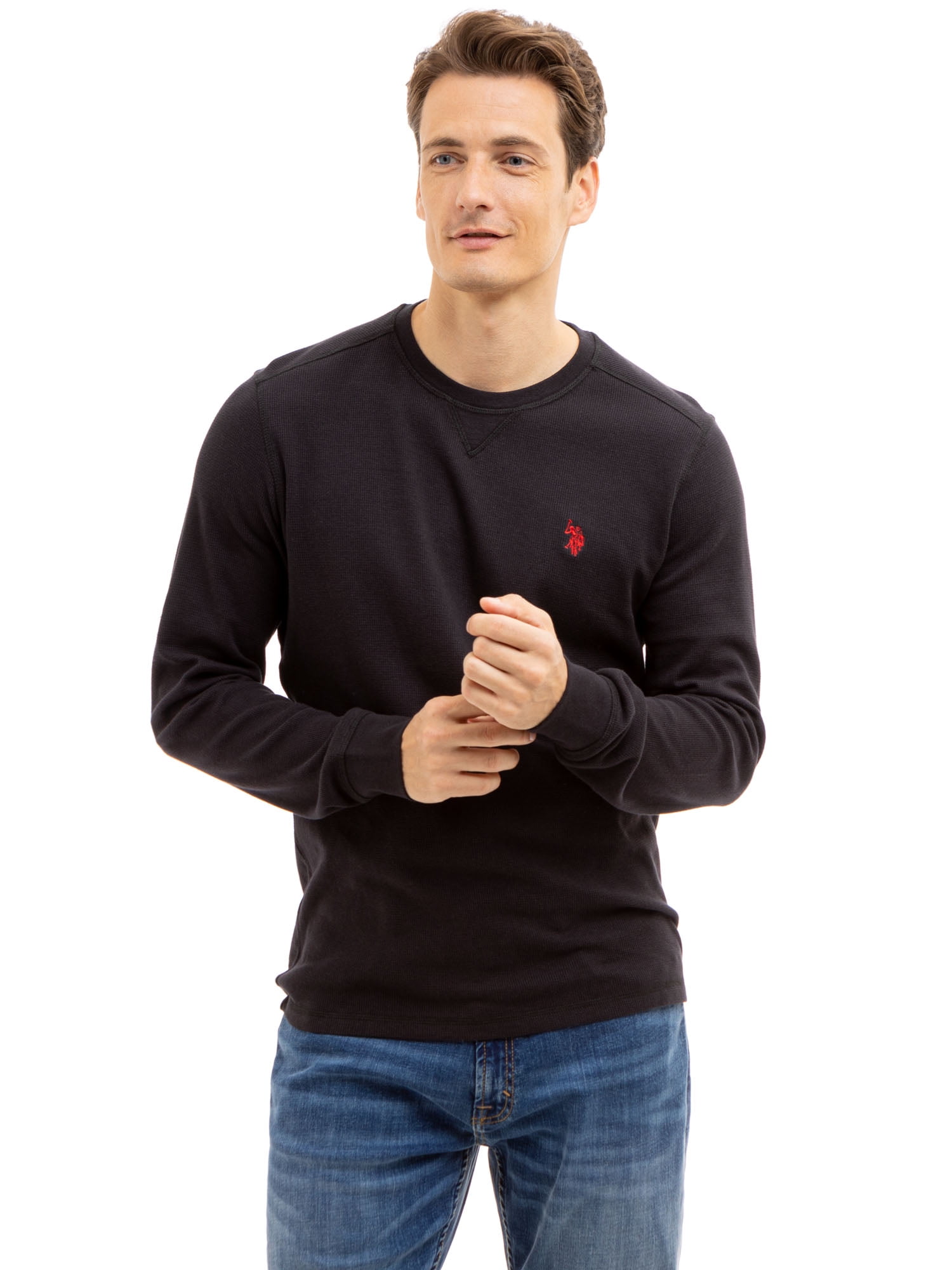 U.S. Polo Assn. Men's Thermal Pullover - Cotton Blend - Casual and ...