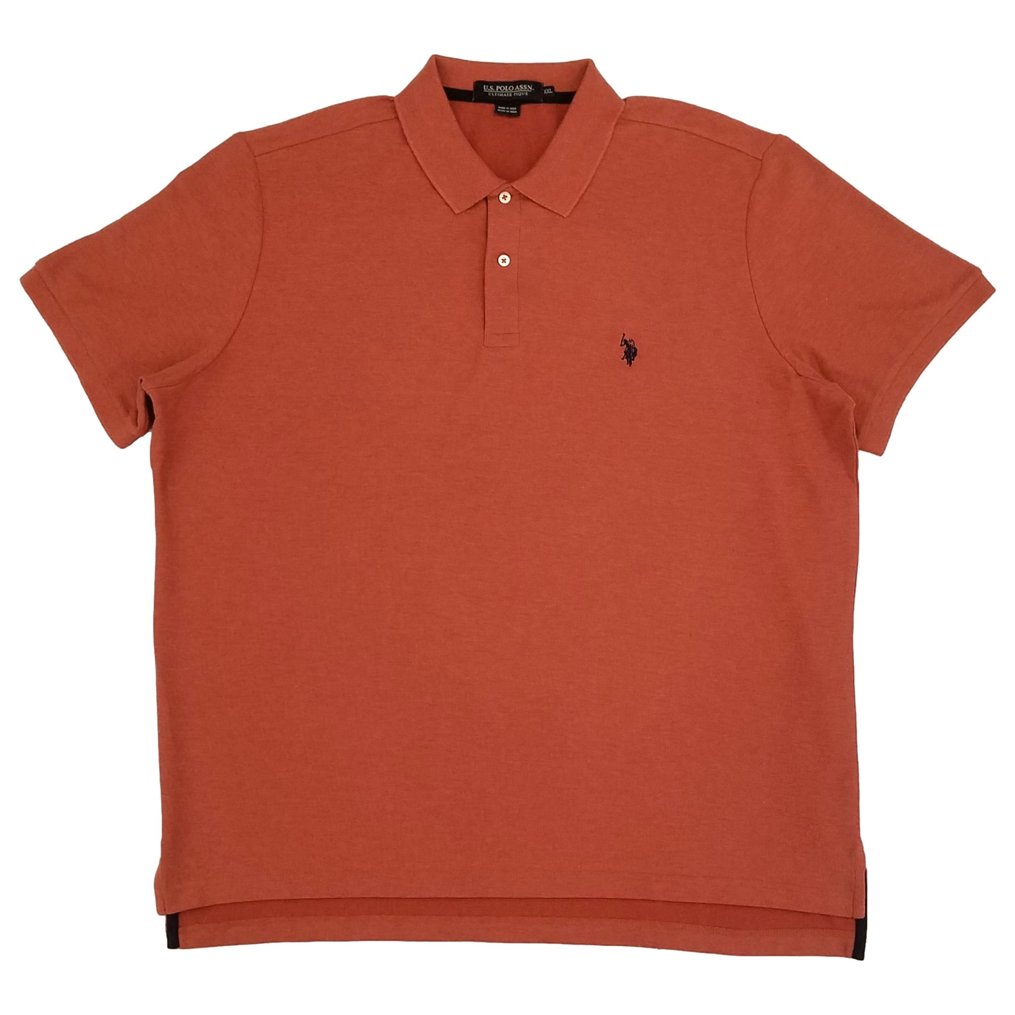 U.S. Polo Assn. Mens Dark Orange Short Sleeve Ultimate Pique Polo Shirt XXL - Walmart.com