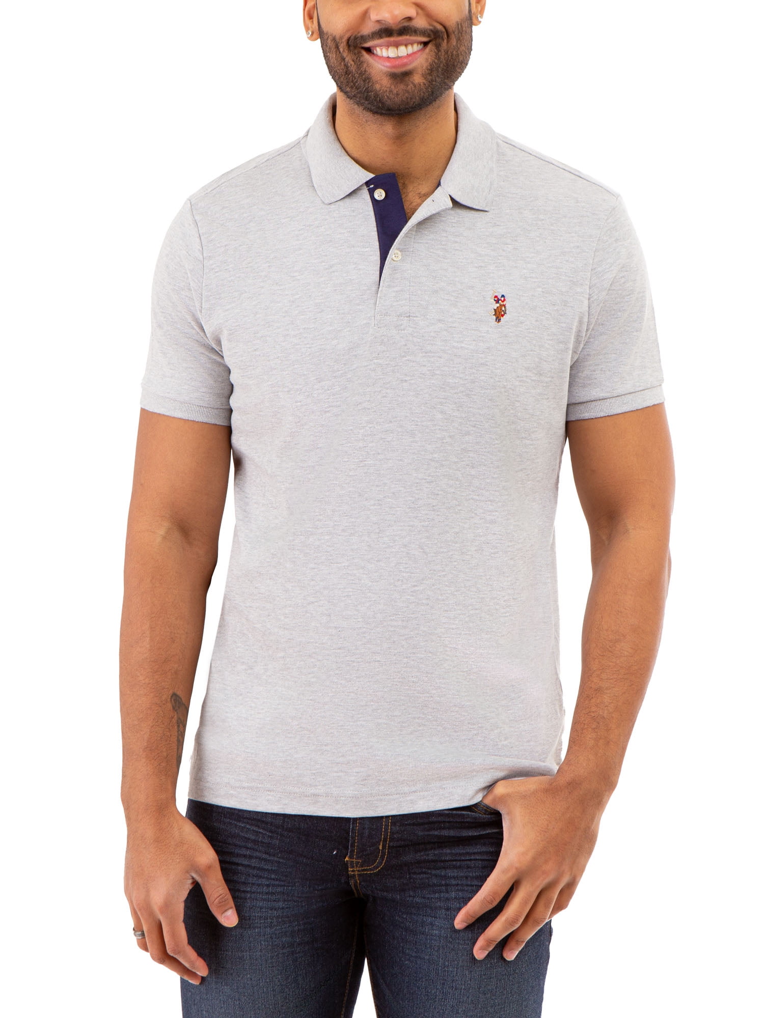 U.S.Polo Assn. Mens Interlock Polo Shirt - Walmart.com