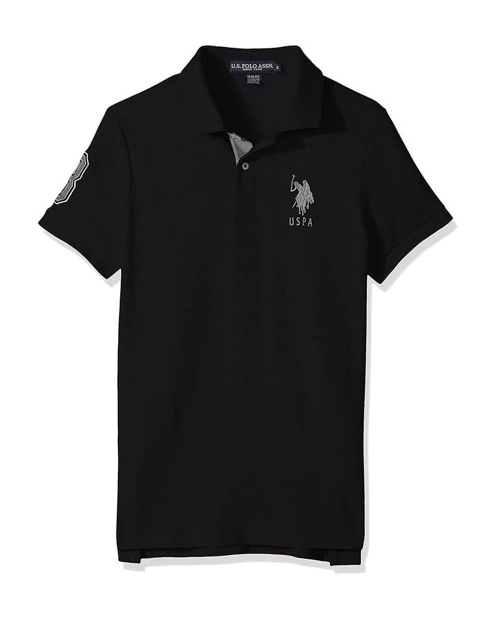 U.S. Polo Assn. Mens Slim Fit Short Sleeve Polo Shirt with Applique ...