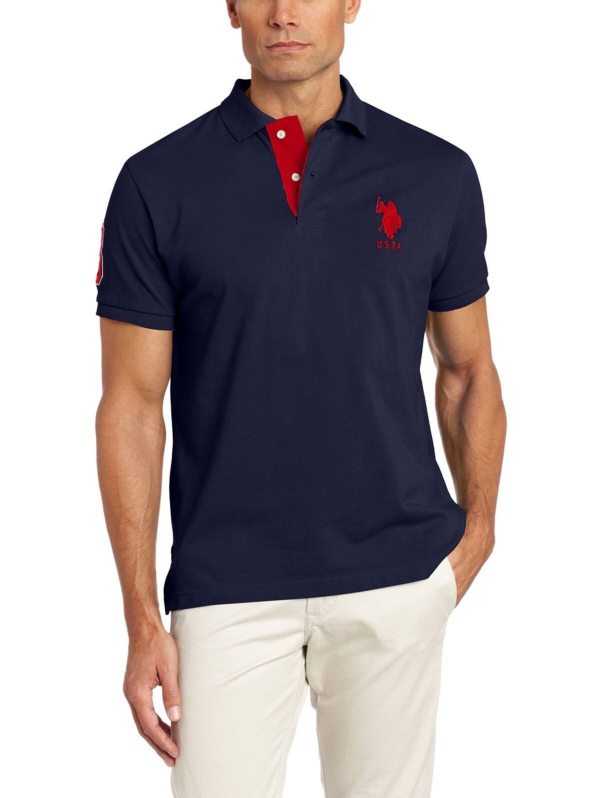 U.S. Polo Assn. Mens Slim Fit Short Sleeve Polo Shirt with Applique ...