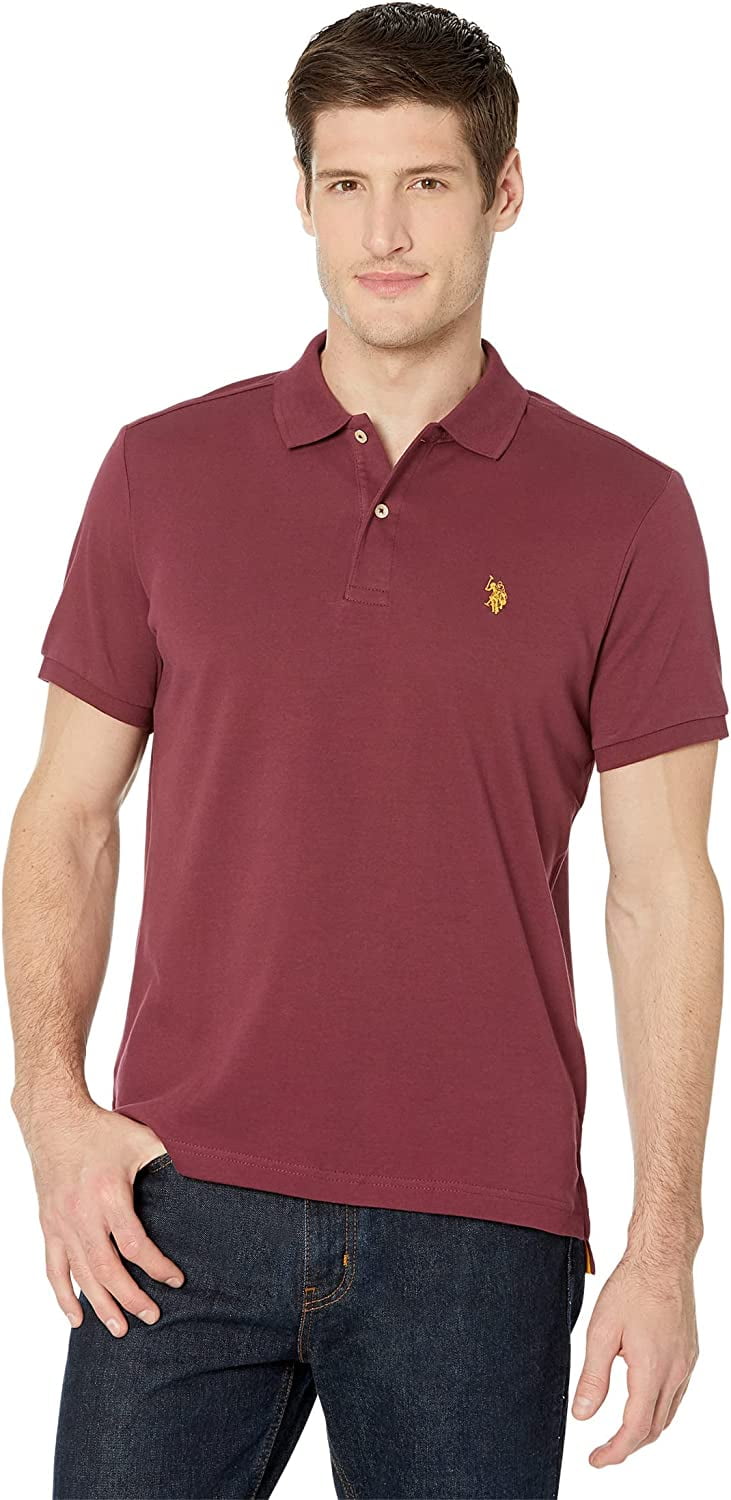 U.S. Polo Assn. Mens Solid Interlock Polo Shirt MRNB-XL - Walmart.com
