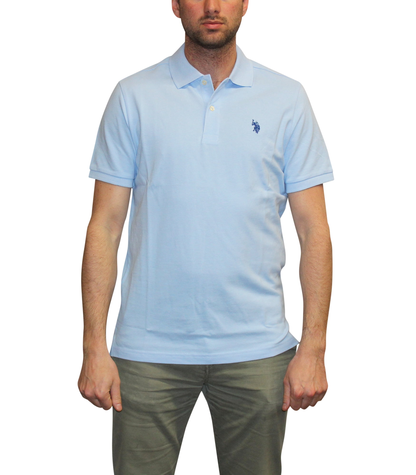 U.S. Polo Assn. Mens Solid Pique Polo With Small Pony, Blue Oxford ...