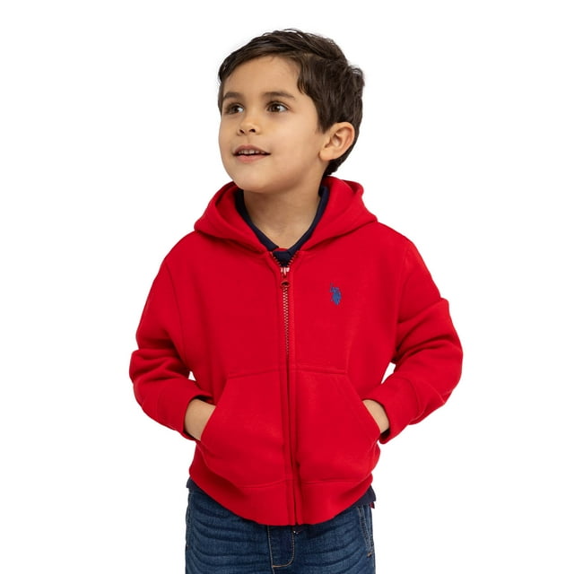 U.S. Polo Assn. Toddler Boy Zip Fleece Hoodie, Sizes 2T-5T - Walmart.com