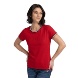U.S. Polo Assn. Women's Embossed Signature Stripe Ringer T-Shirt ...