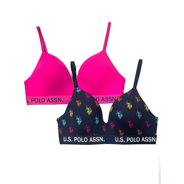 U.S. Polo Assn. Women's Microfiber Wire Free Bra, 2-Pack, Sizes 34B to ...