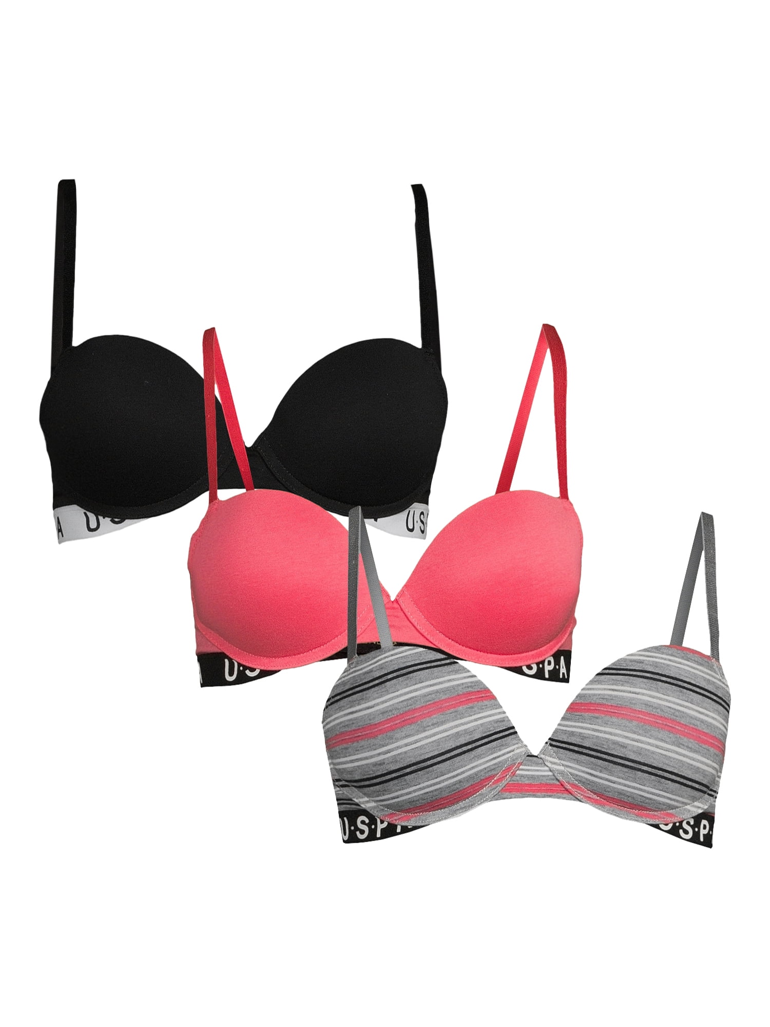 U.S. Polo Assn. Plus Size Cotton Blend Bra Set - 3-Pack - Walmart.com