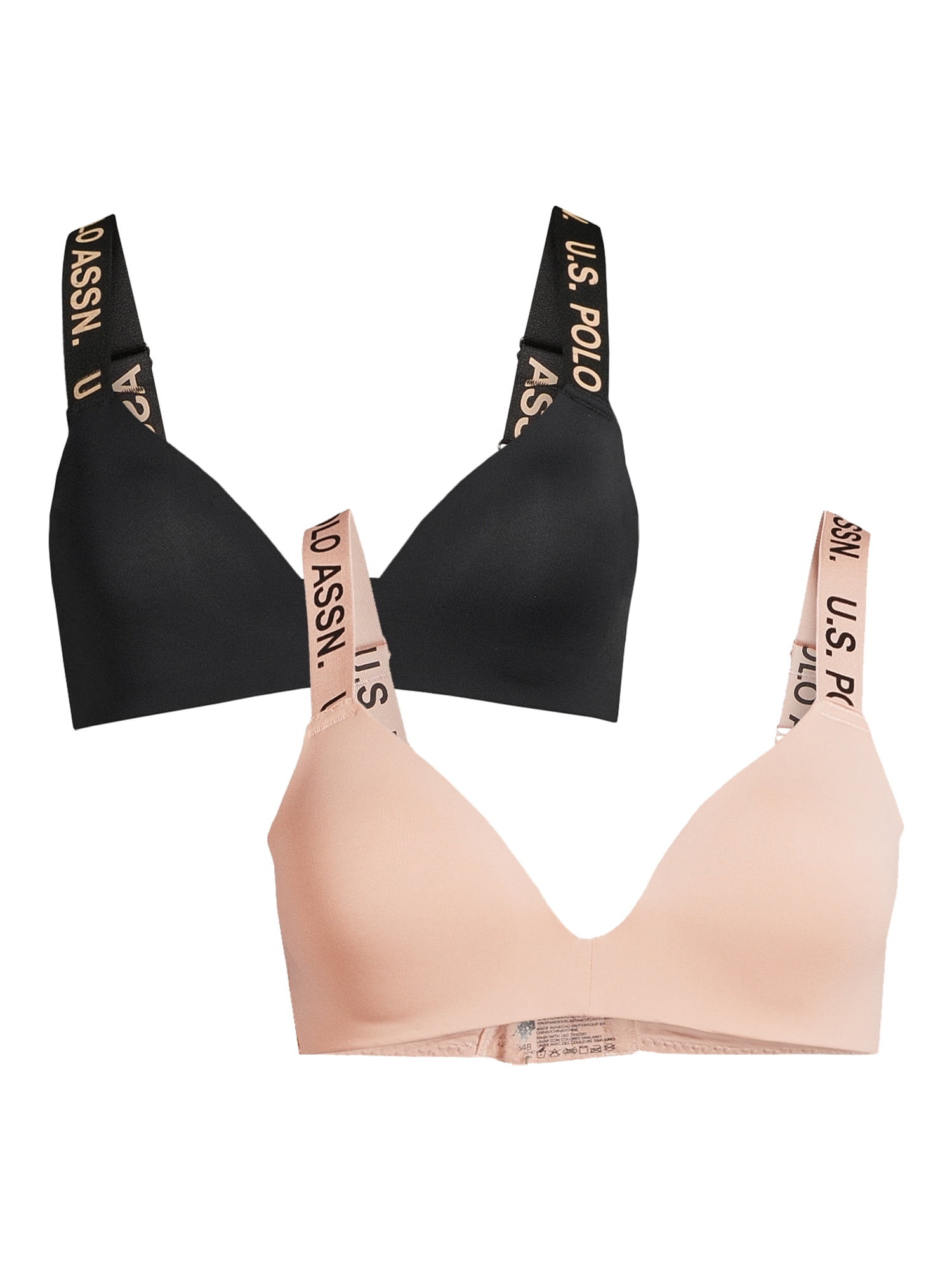 U.S. Polo Assn. Women's Tag Free Push Up Bra Set, 2-Pack - Walmart.com