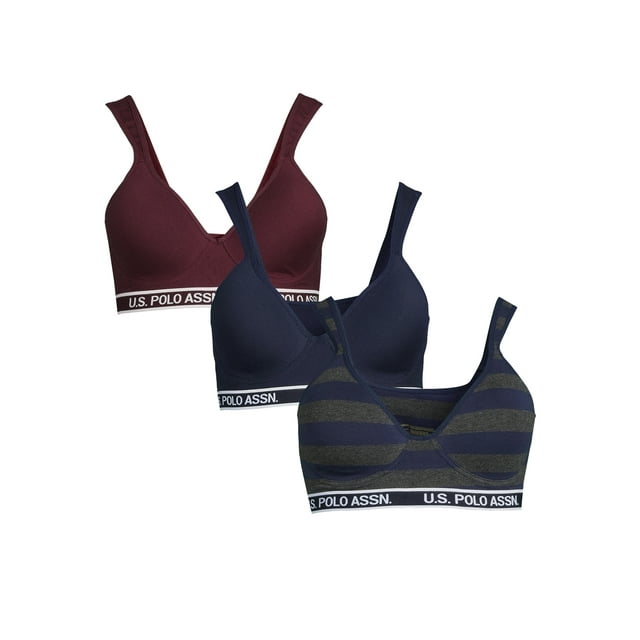 U.S. Polo Assn. Women's Tag Free Sports Bra, 3 Pack - Walmart.com