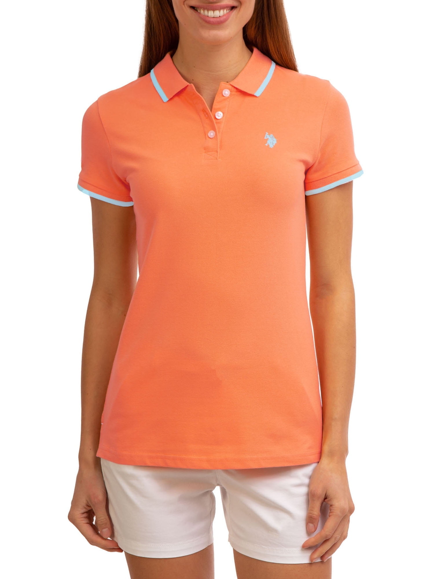 U.S Polo Assn. Women's Tipped Polo - Walmart.com