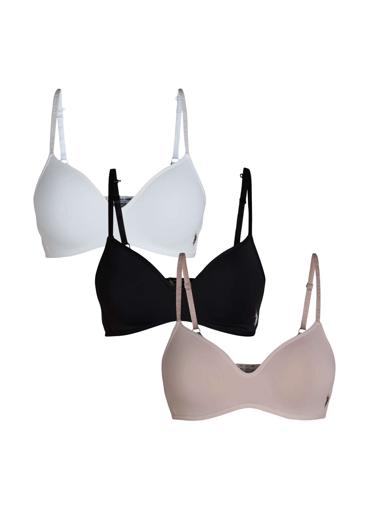 U.S. Polo Assn. Women's Wire-Free Microfiber Bra Set, 3-Pack - Walmart.com