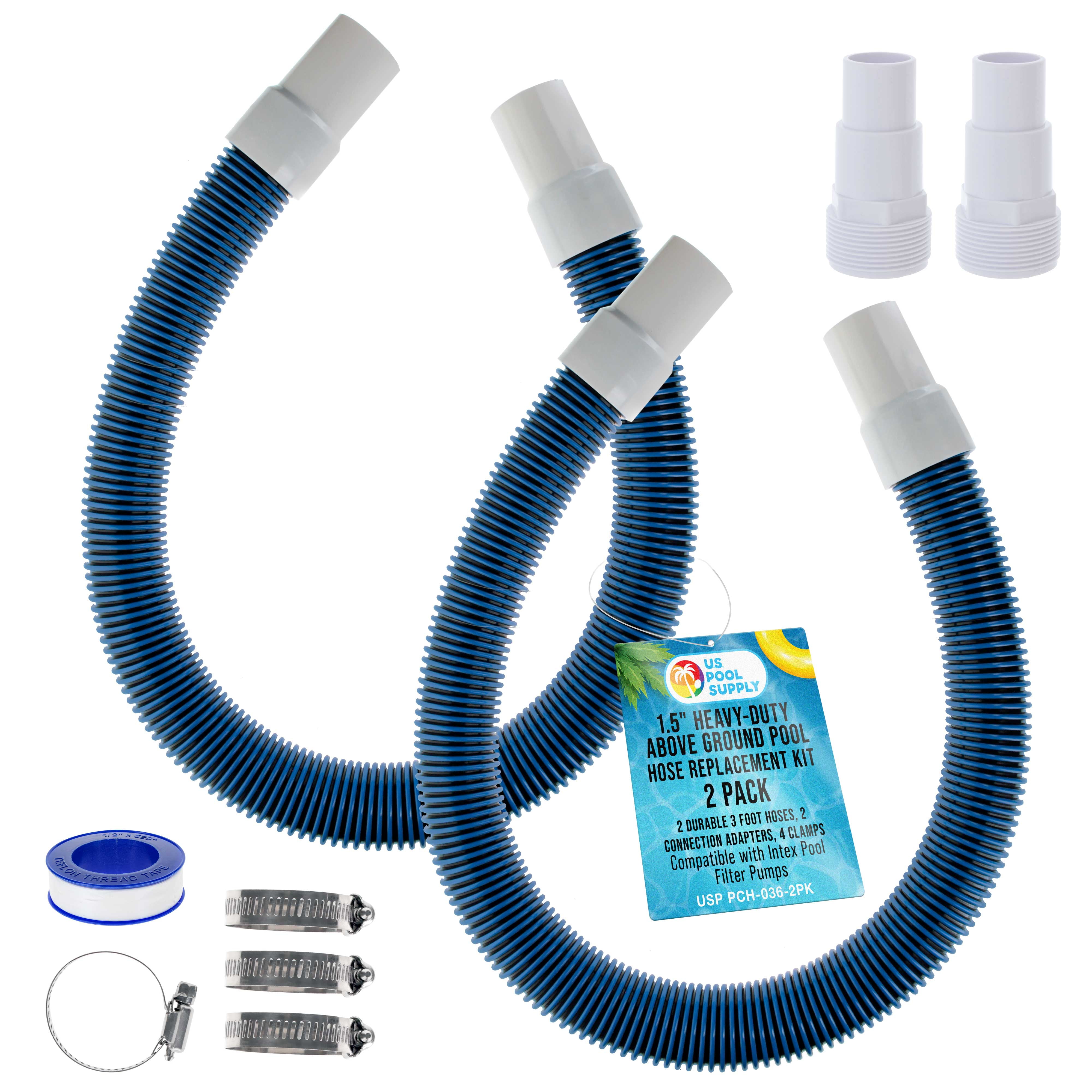 U.S. Pool Supply 1.5" Heavy-Duty Above Ground Pool Hose Replacement Kit ...