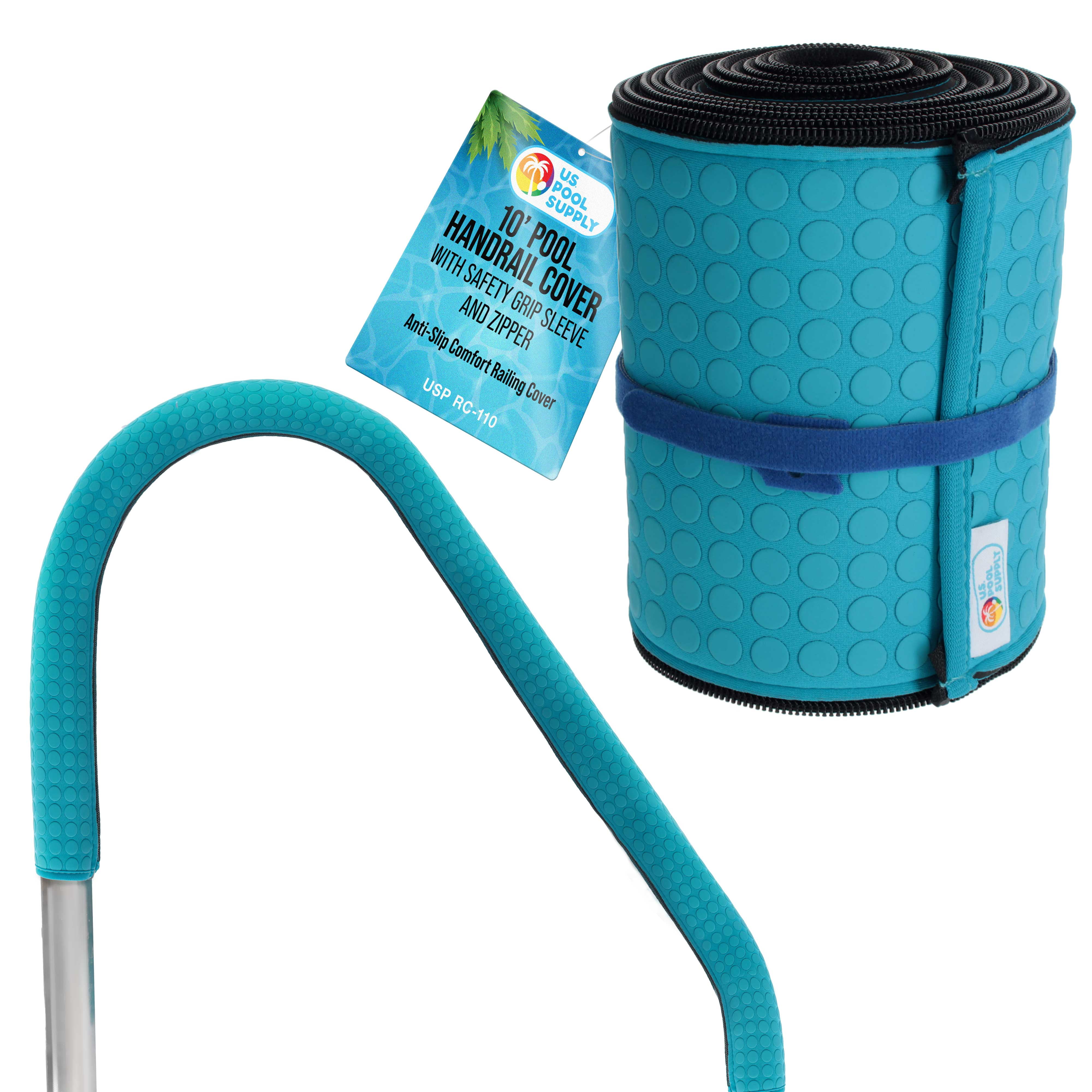 U.S. Pool Supply 10-Foot Pool Handrail Cover with Safety Grip Sleeve ...