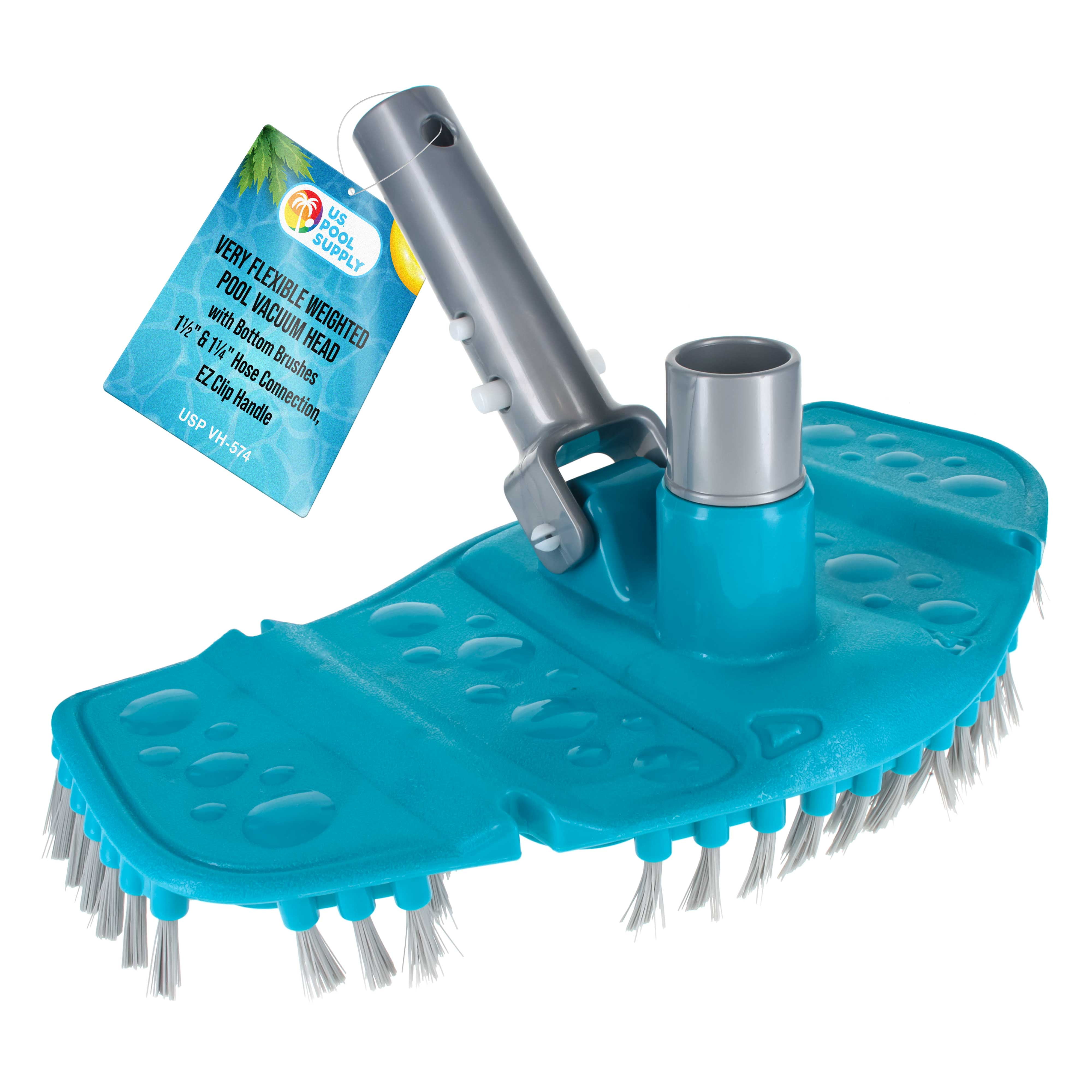 U.S. Pool Supply 13" Weighted Vacuum Head with Nylon Bristles, EZ Clip ...