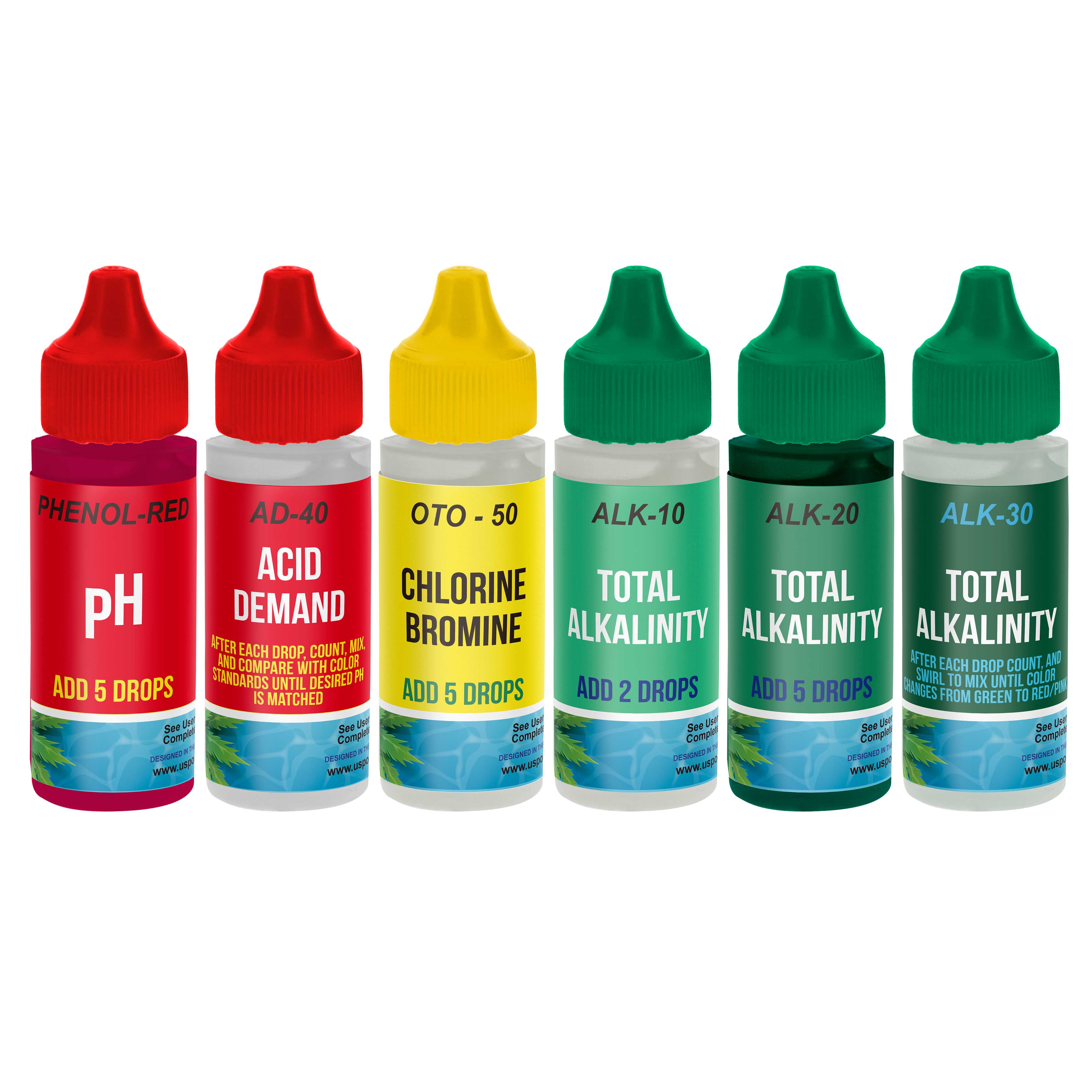 U.S. Pool Supply 6 Bottle Liquid Refill Solution for 5-Way Pool & Spa ...