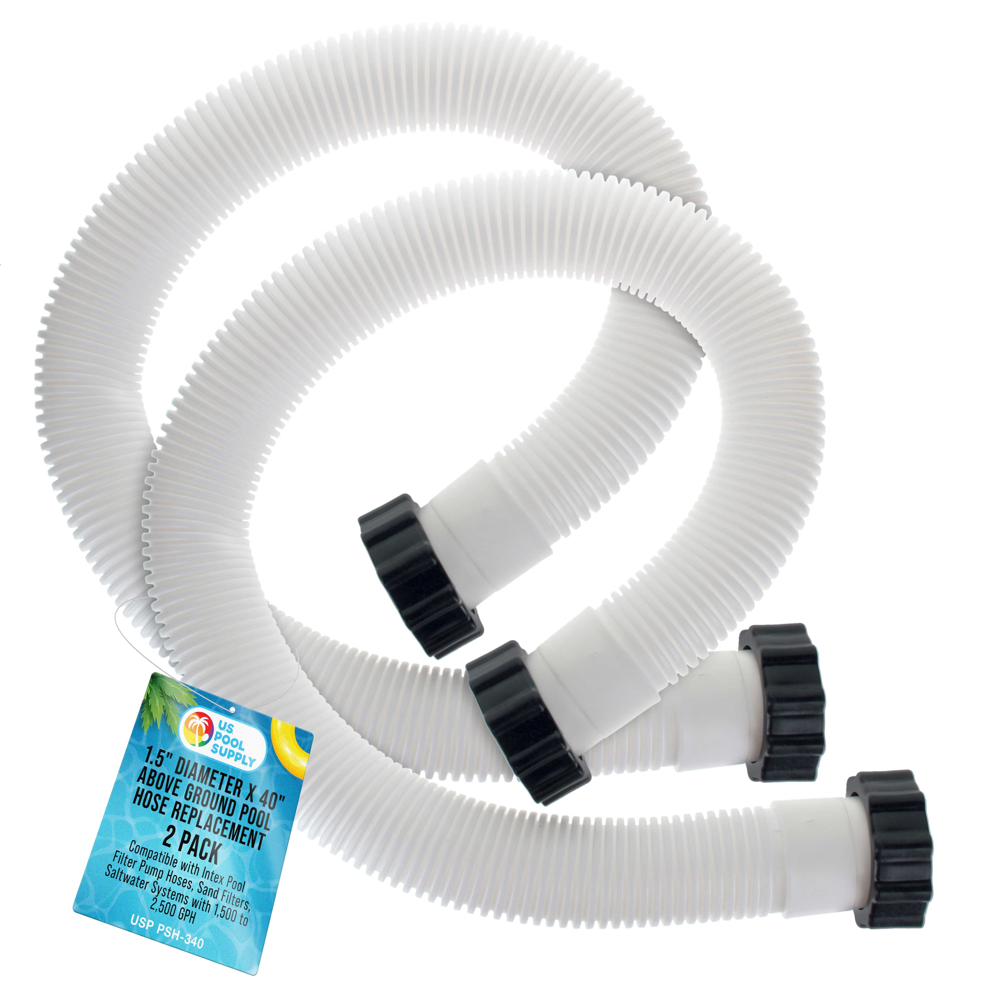 U.S. Pool Supply Above Ground Pool Hose Replacement 1.5" Diameter x 40 ...