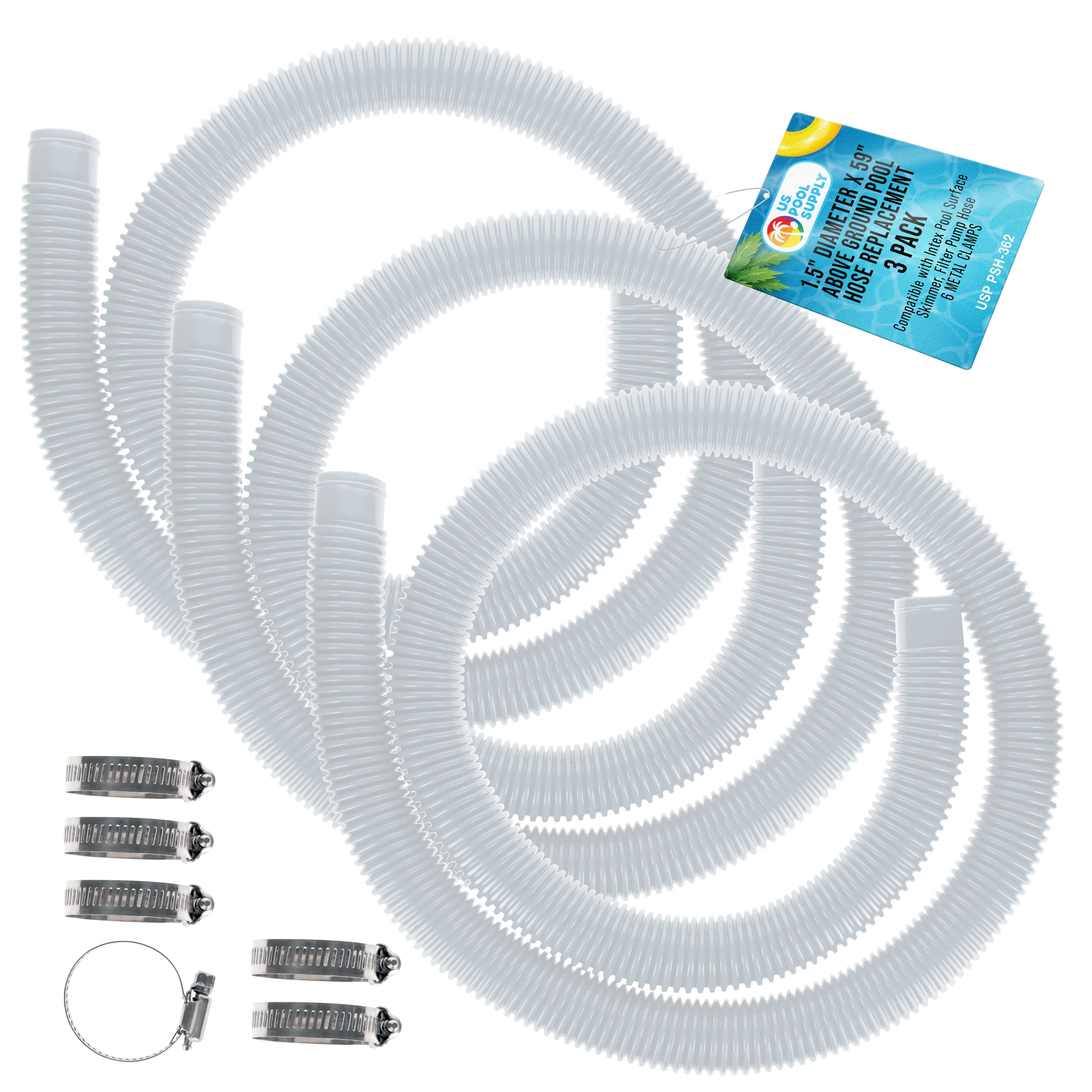 U.S. Pool Supply, Above Ground Pool Hose, 1.5" x 59", Pack of 3 ...