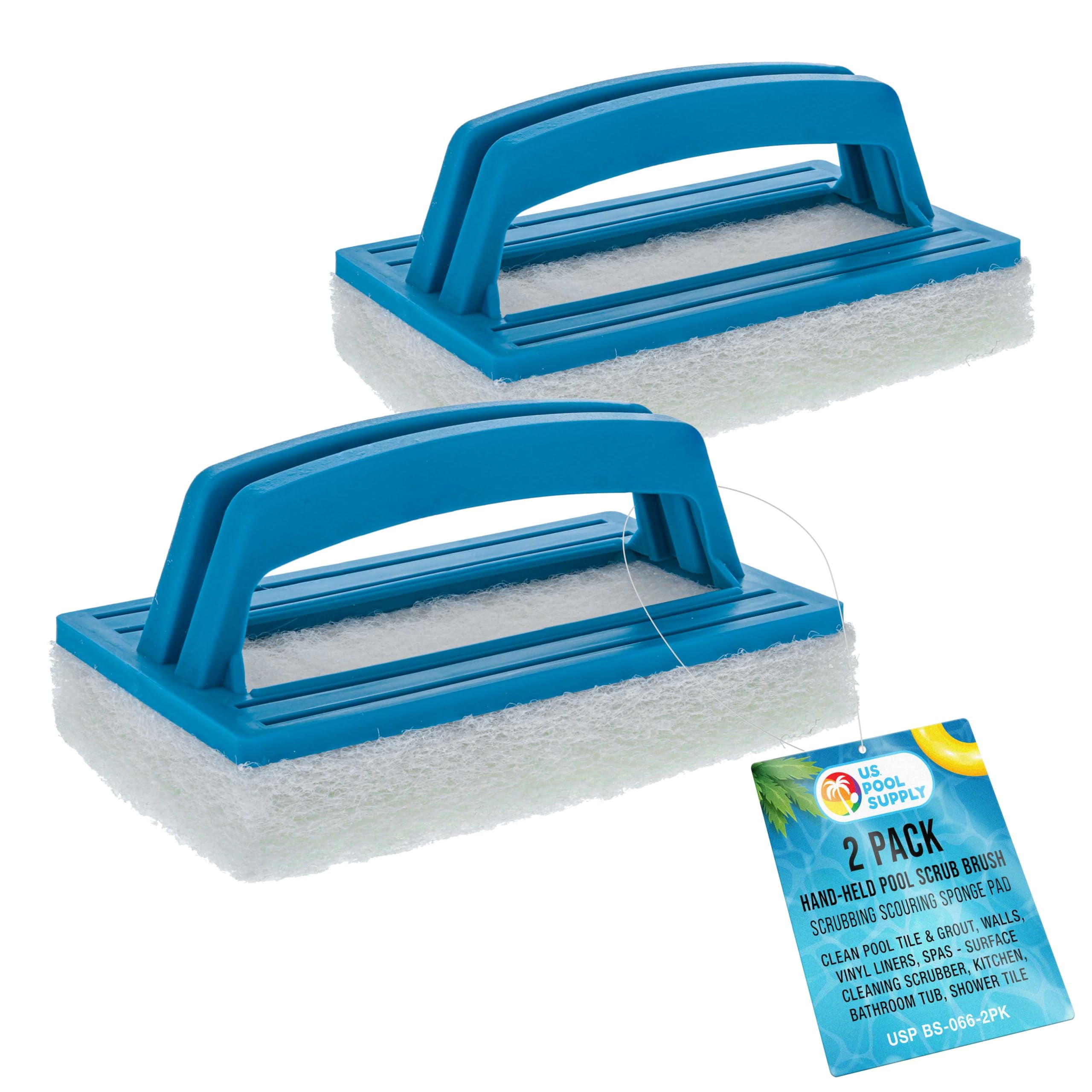 U.S. Pool Supply Hand-Held HMF23 Pool Scrub Brush, Scouring Sponge Pad ...