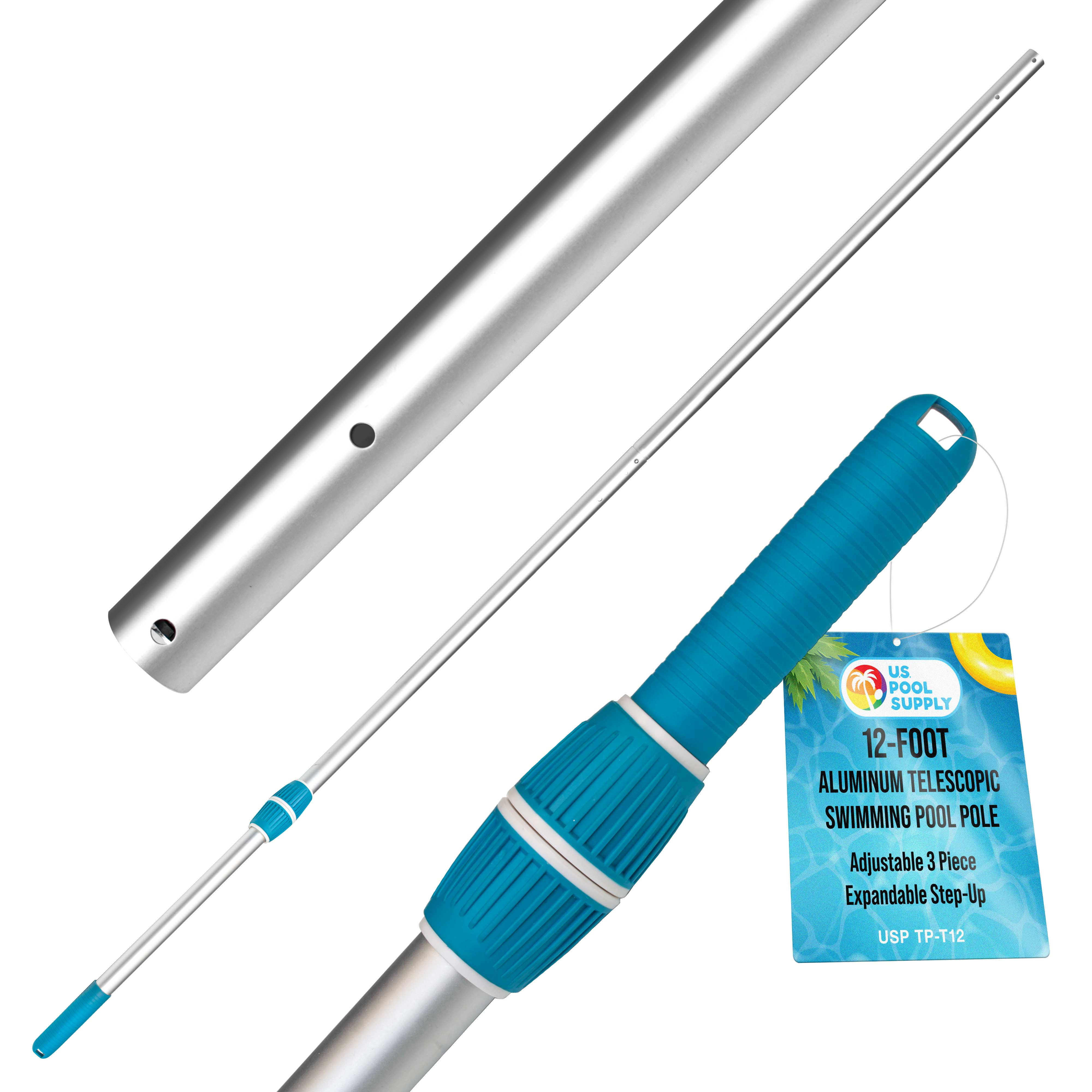 U.S. Pool Supply 12-Foot Aluminum Telescopic Pool Pole, Adjustable 3 ...