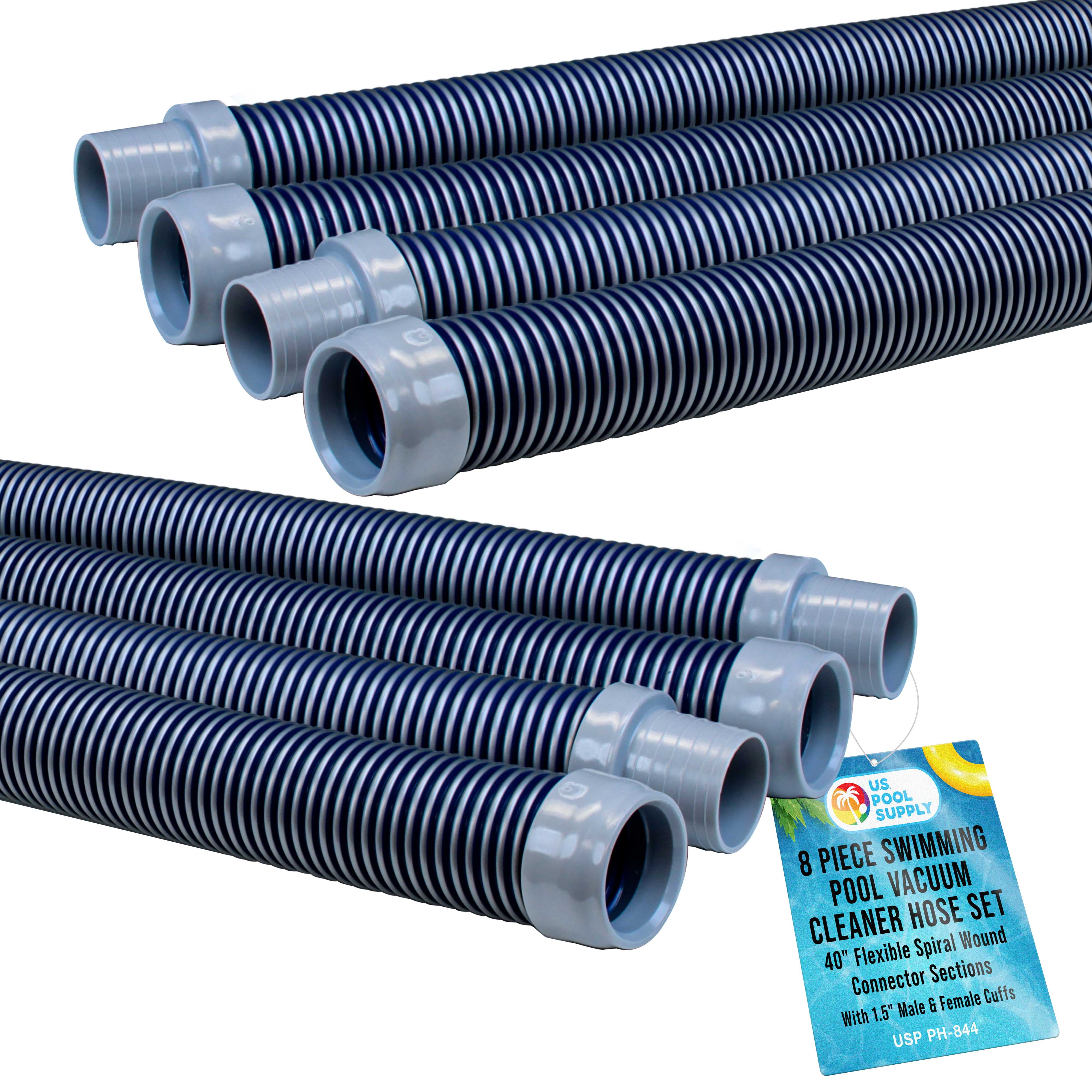 U.S. Pool Supply Professional 8 Piece Swimming Pool Vacuum Cleaner Hose ...