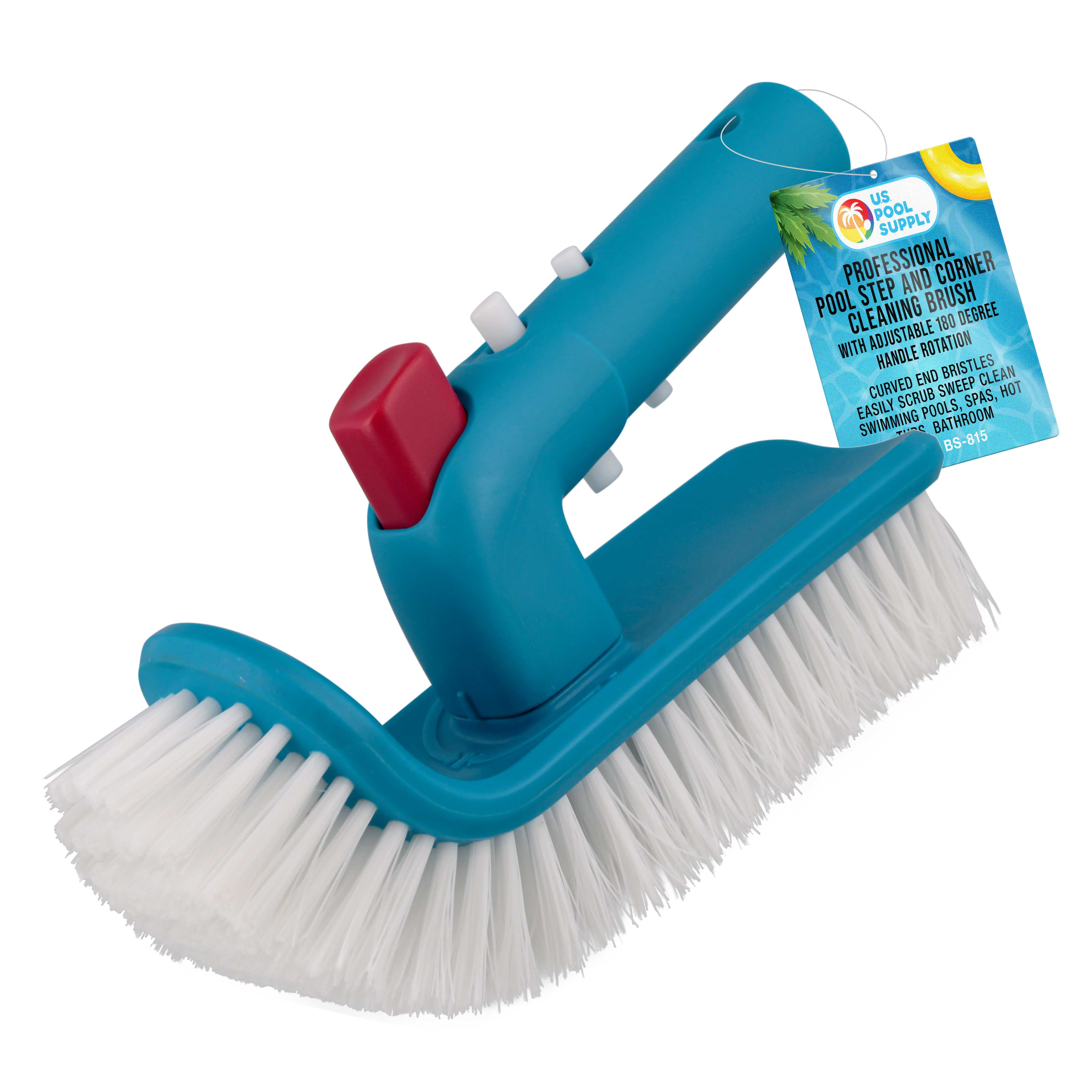 U.S. Pool Supply Nylon Pool Brush, Rotatable Handle, Curved Bristles ...