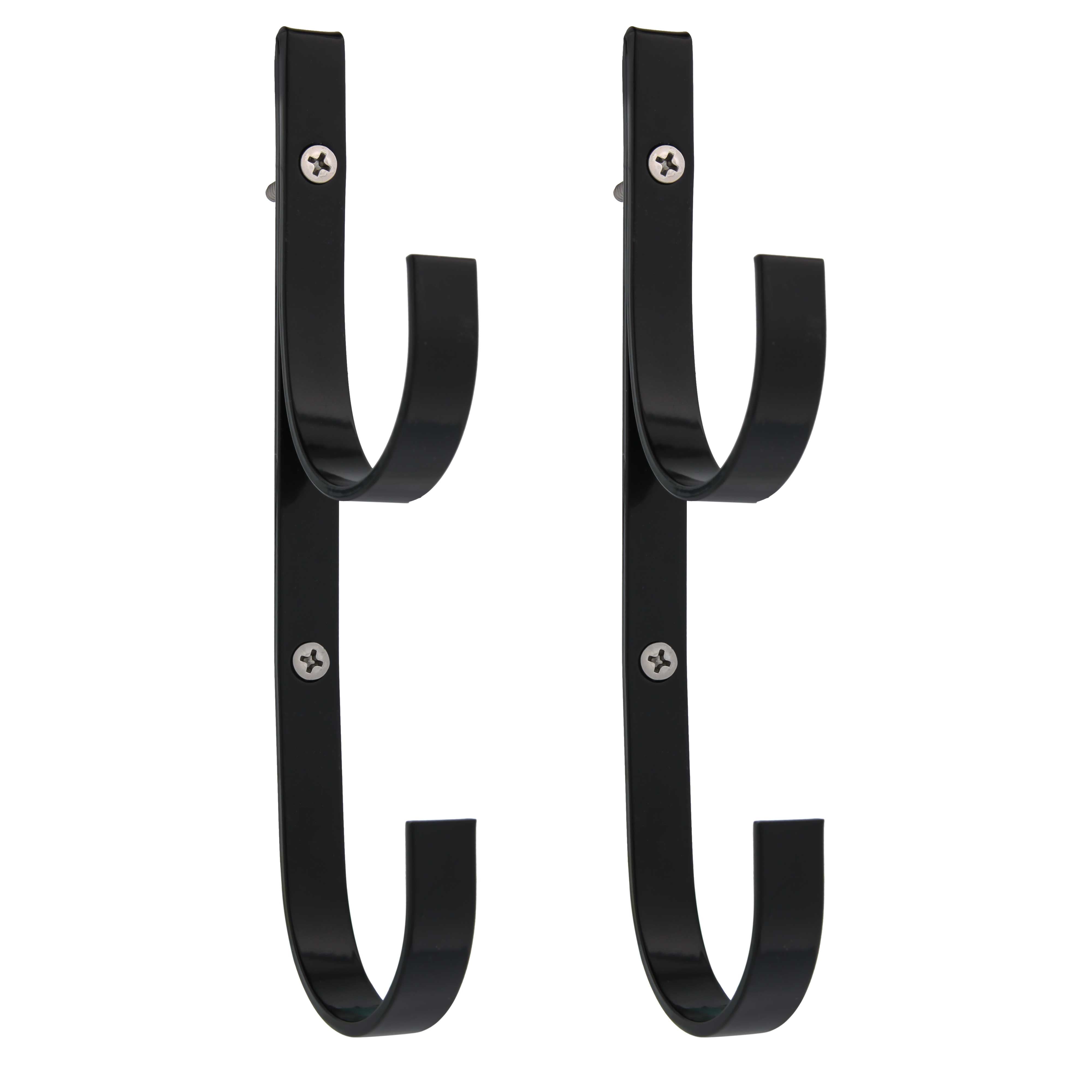 U.S. Pool Supply Set of 2 Black Aluminum Pool Hangers for Telescopic ...