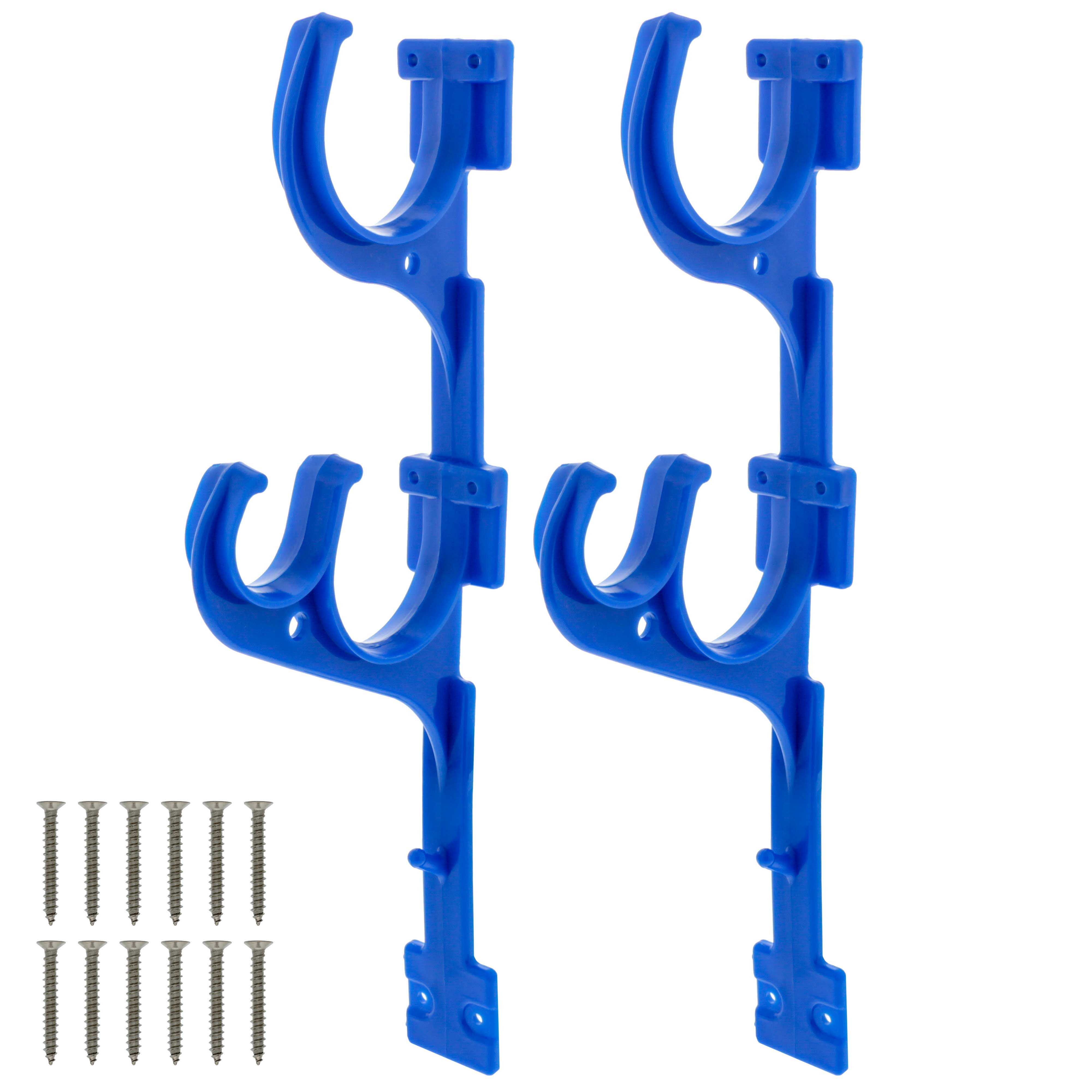 2-Pack Plastic Pool Pole Hangers - Holder Hooks for Nets, Vacuums ...