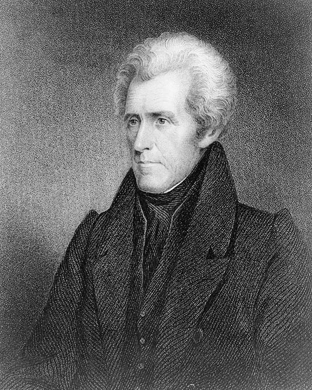 U.S. President Andrew Jackson Portrait - Style A - 24x36 Inch Laminated ...
