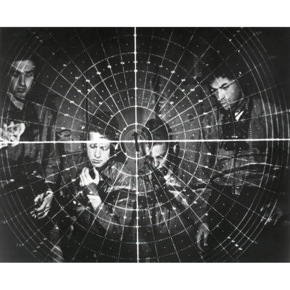 U.S. Sailors At A State Of The Art Radar Scope During World War 2. Ca ...