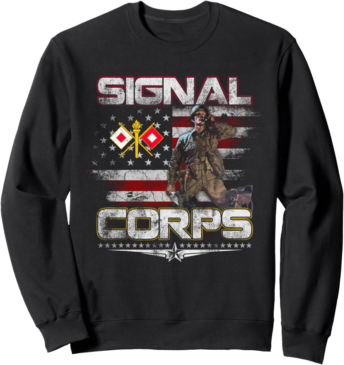 U.S Signal Corps Veteran Military Vintage Flag Veterans Day Sweatshirt ...