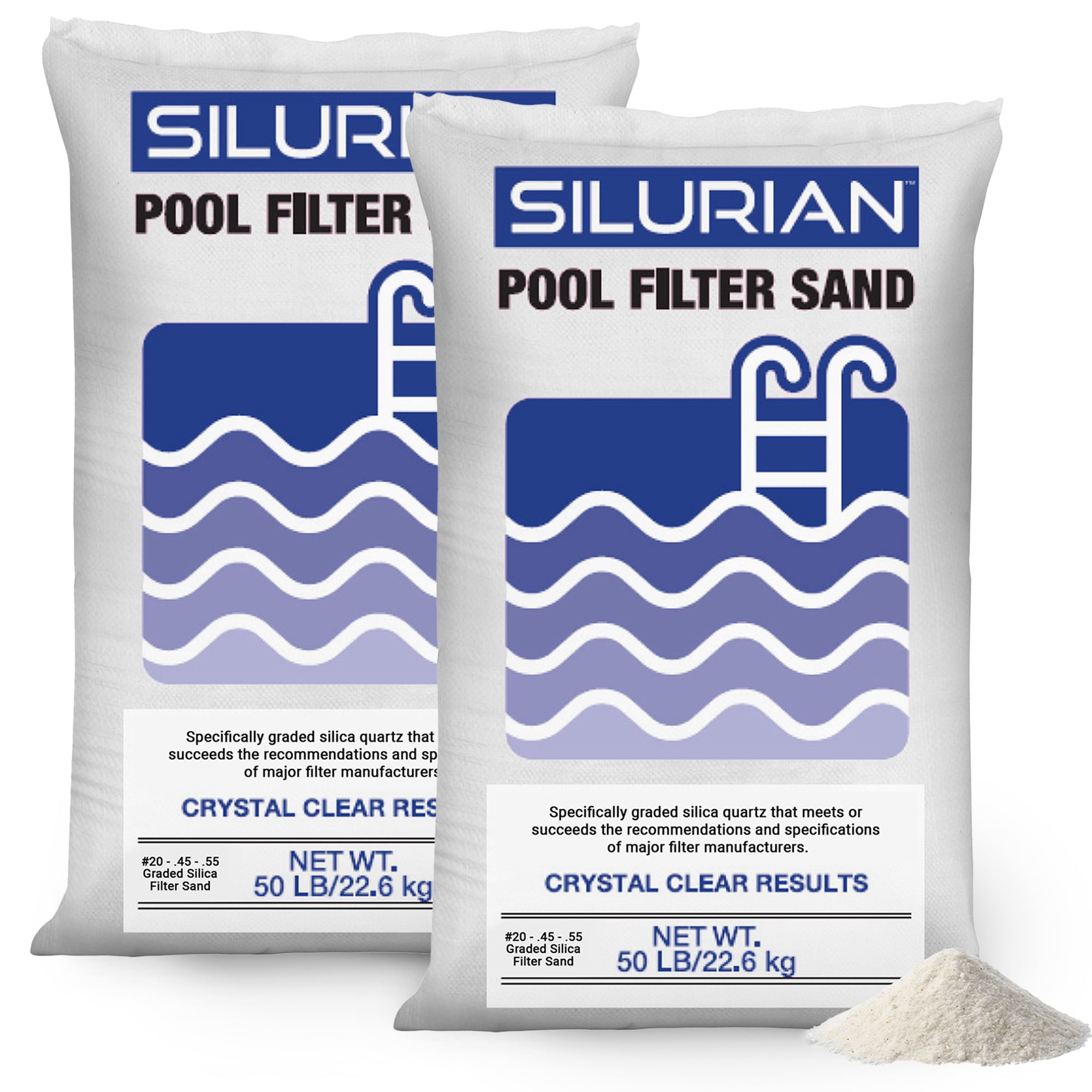 U.S. Silica, Pool Filter Sand, SILURIAN 20 Grade, 2 Pack - Walmart.com