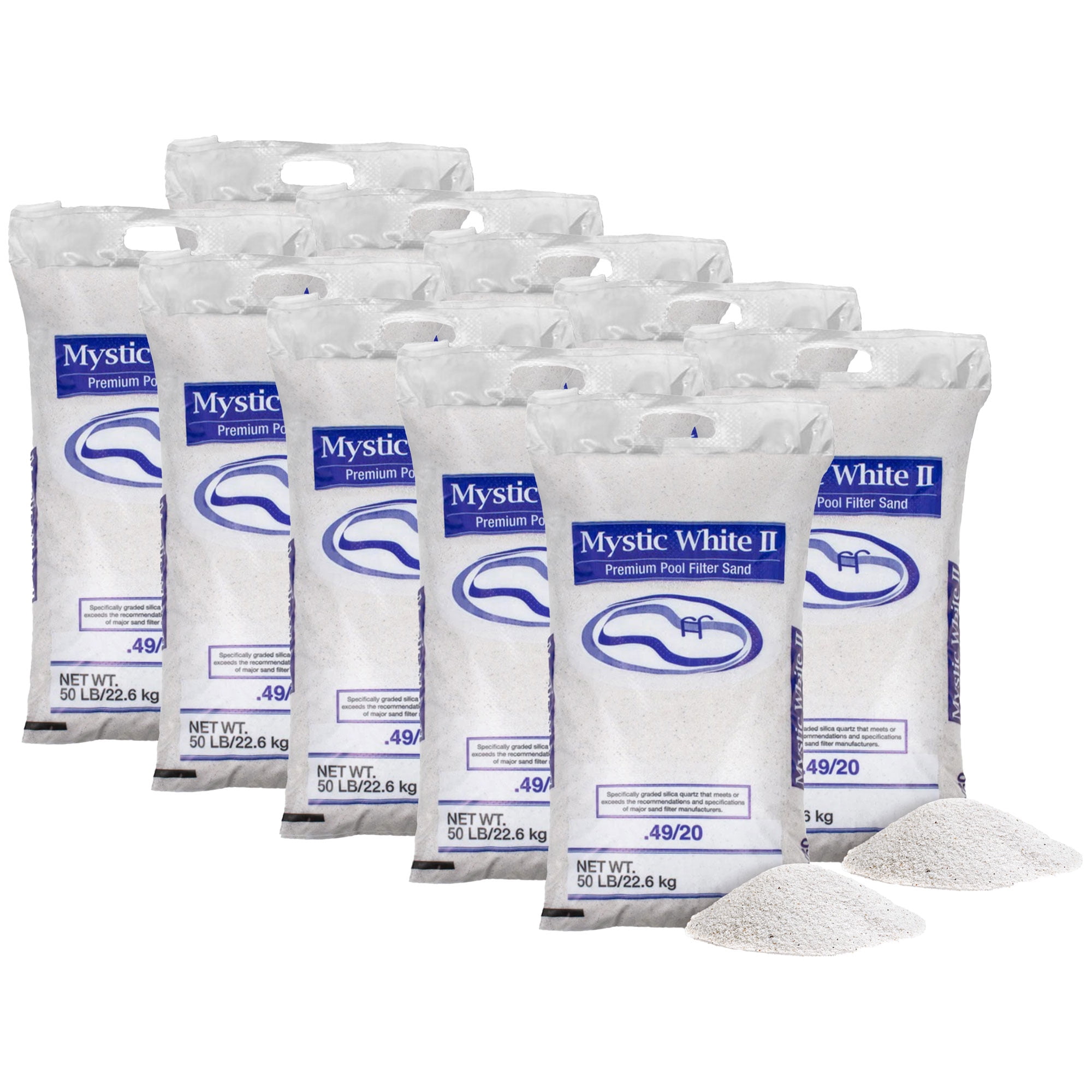 U.S. Silica 50 Pound Mystic White II Swimming Pool Filter Sand, White ...